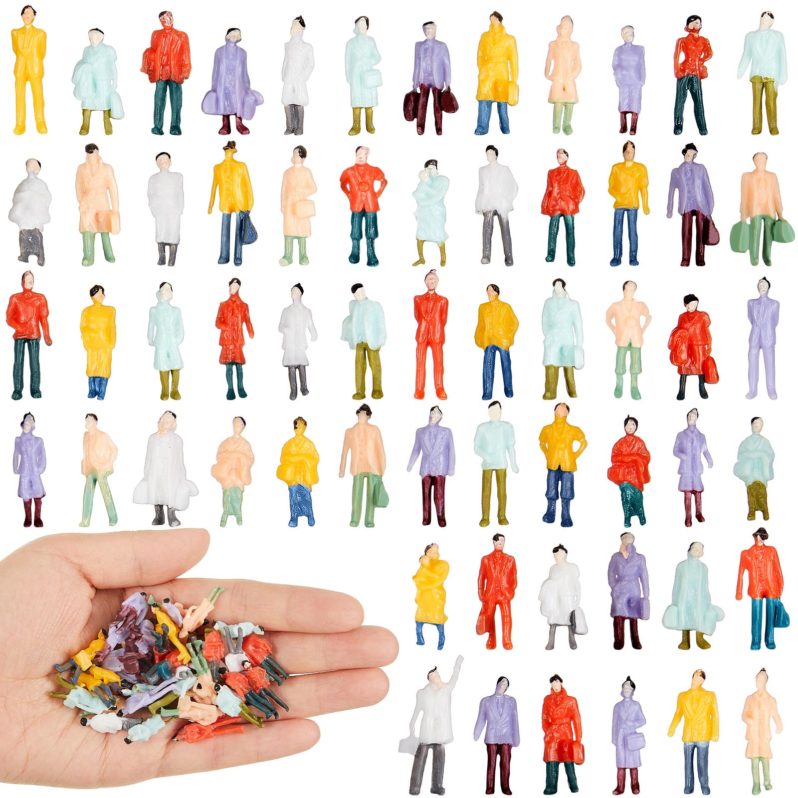 Amazon.com: Hungdao 100 Pcs Small 1: 87 Ho Scale Tiny People Figurines ...