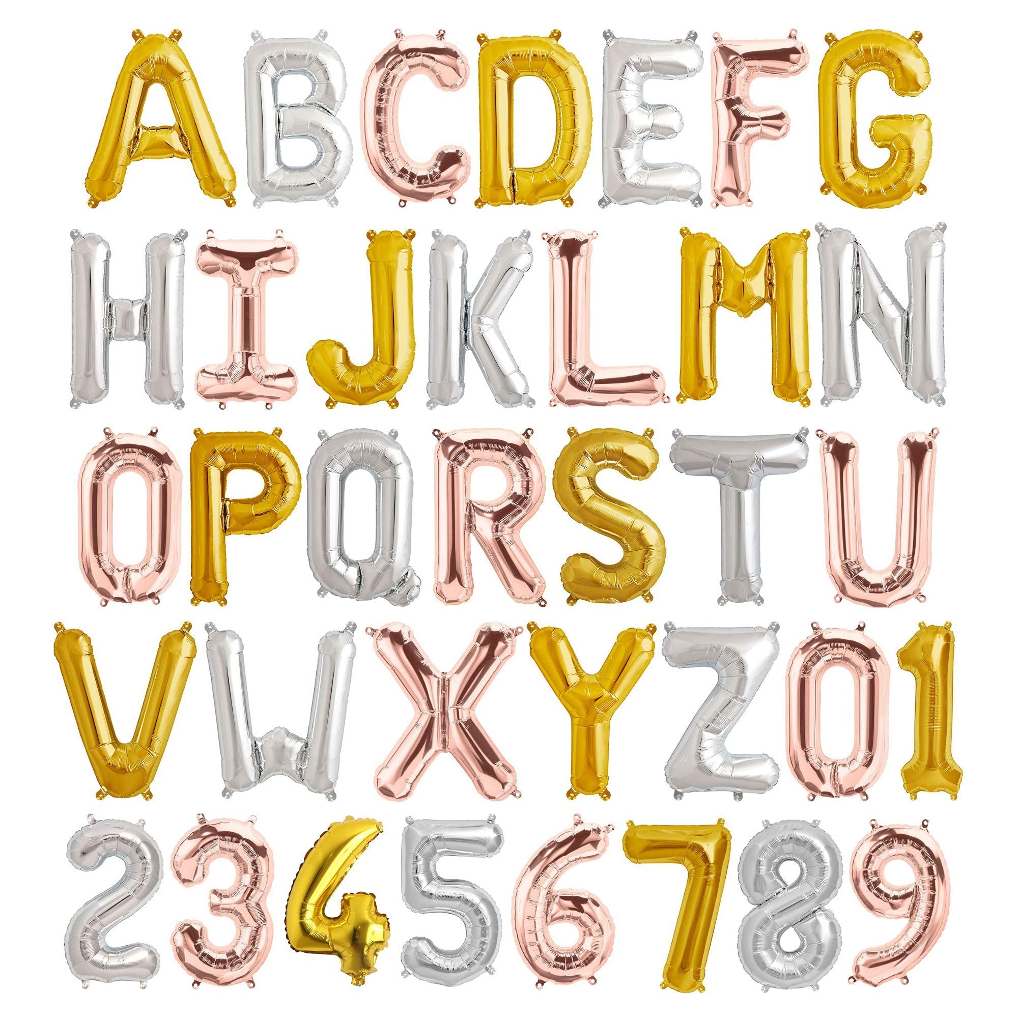 Letter Balloons - Custom Phrase 16" Inch Alphabet Letters & Numbers ...