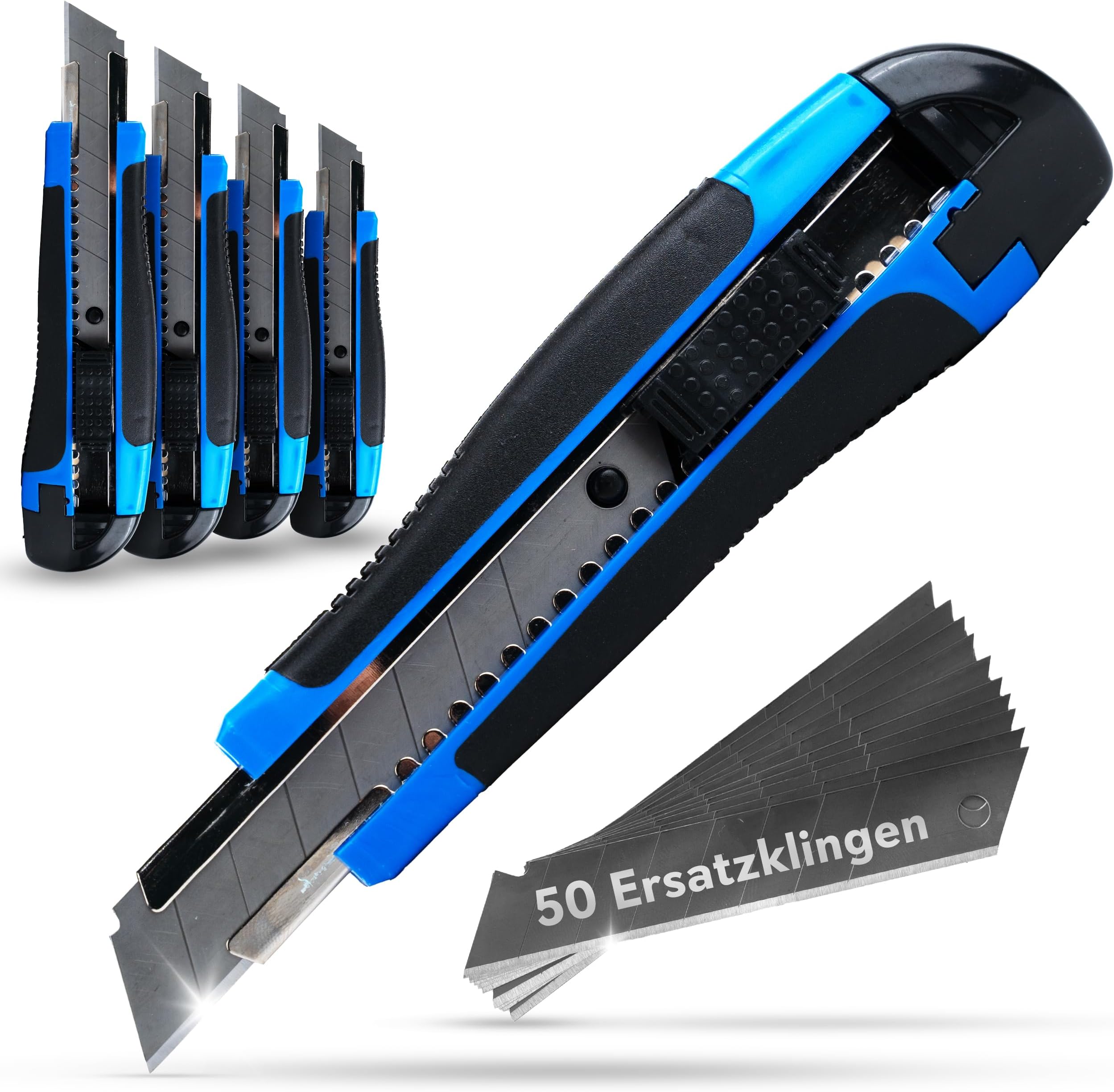 Filzada ® 3x Cuttermesser Profi inkl. 13x Carbonstahl Klingen BLACK ...