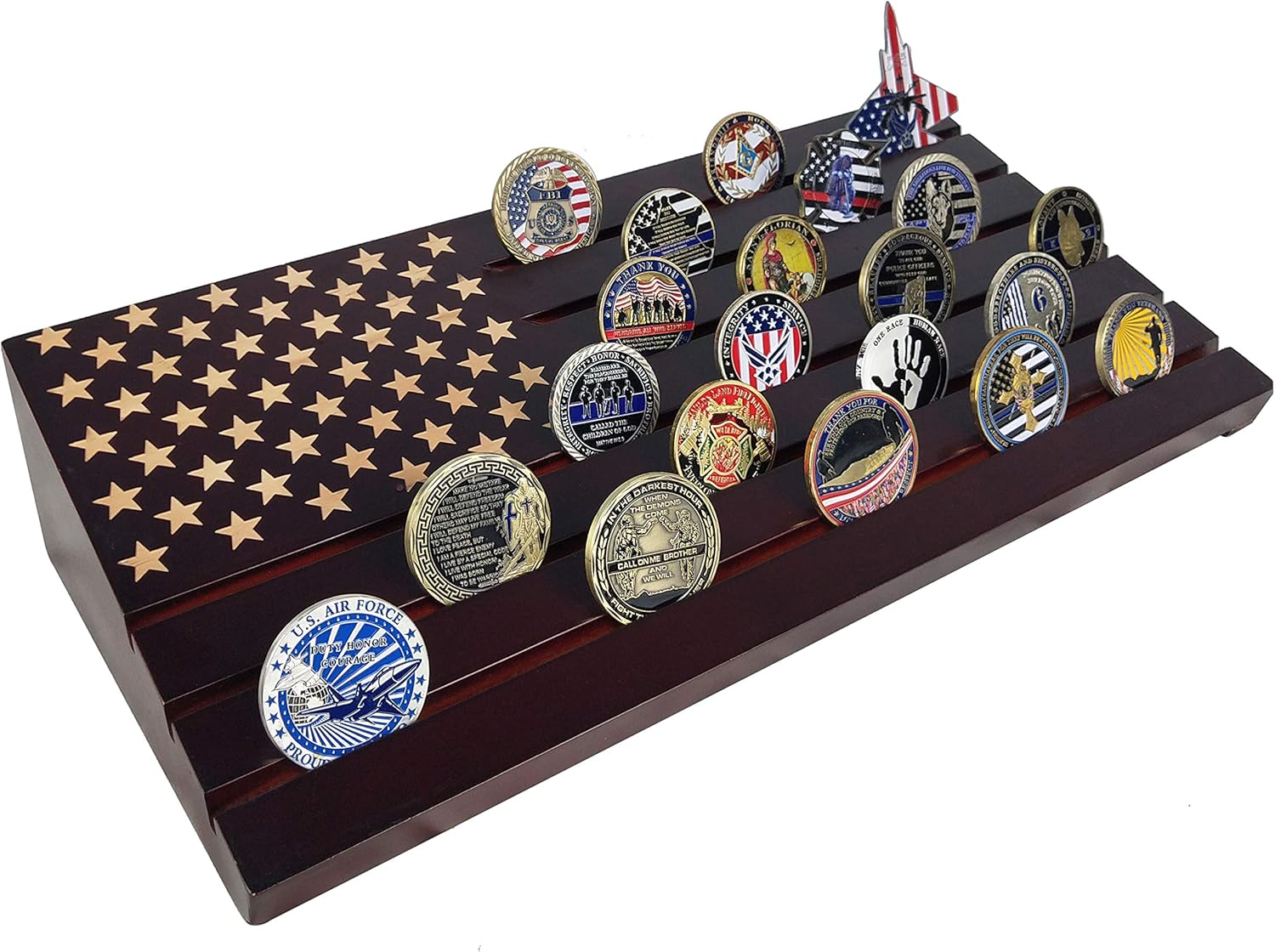 Amazon.com: AtSKnSK Red 6 Rows Military Challenge Coin Display Stand ...