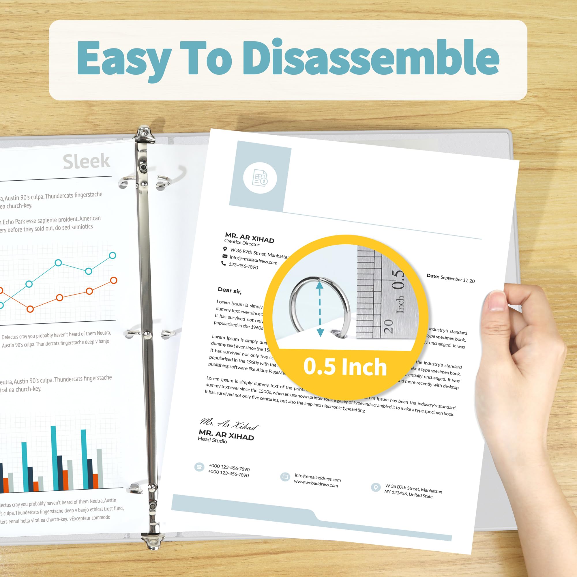 Snapklik.com : SUNEE 1/2 Inch Binders 3 Ring 12 Pack Bulk, 3 Ring ...