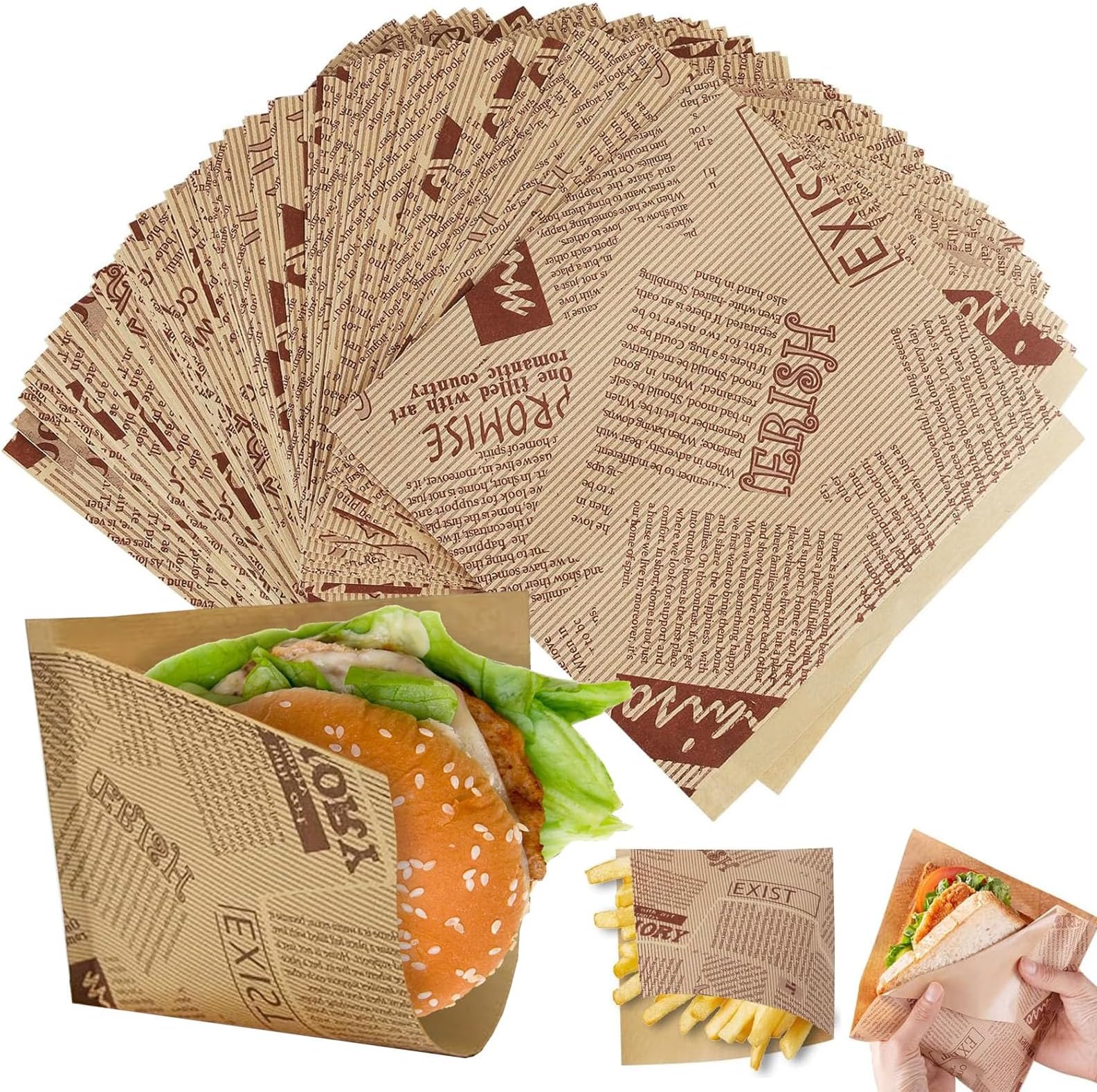 150 Pièces Emballage Alimentaire, Papier Emballage Alimentaire, Papier ...