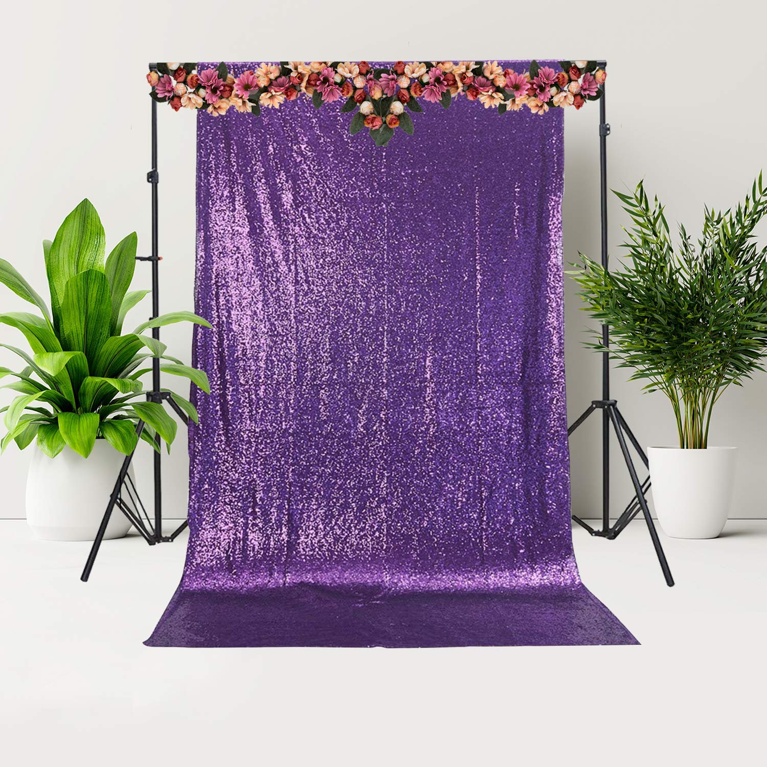 Trimming Shop 4ft x 7ft Purple Sequin Backdrop Photography Background ...