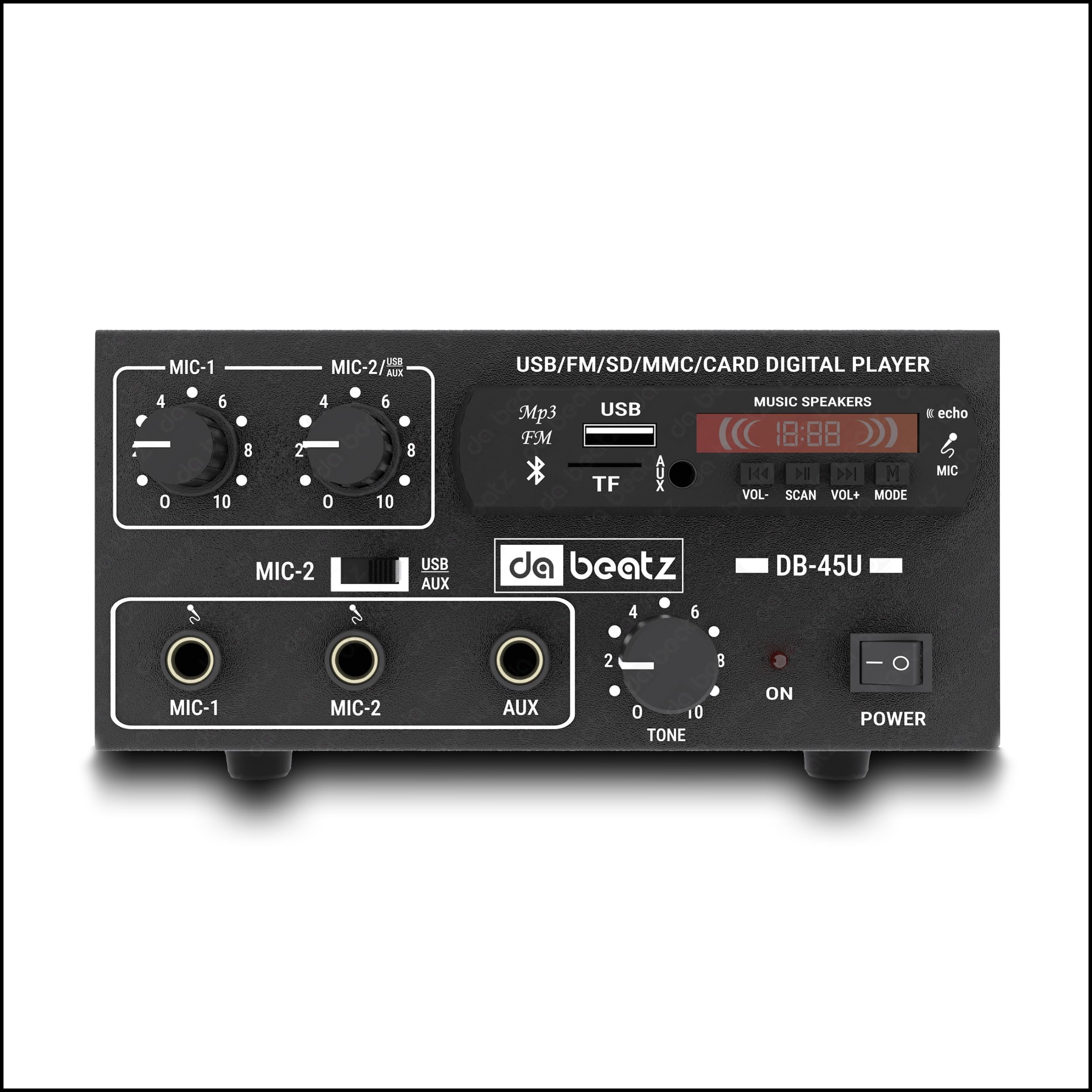 Dabeatz DB-45U Professional Power PA Amplifier with 2 Channel Circuit Power AV Amplifier with ...