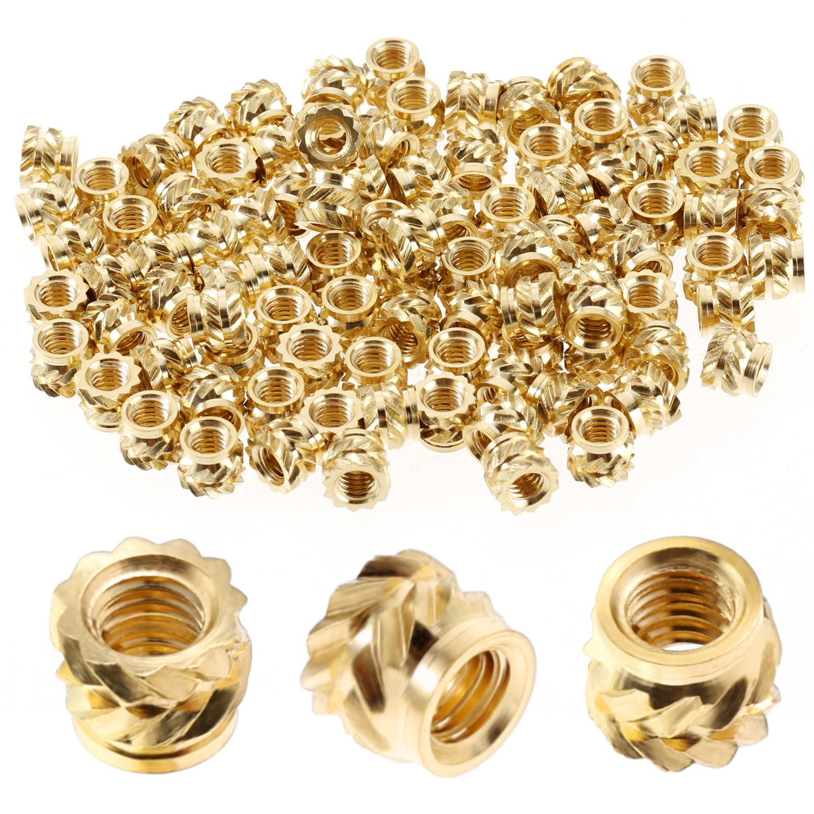 Amabro 100PCS M3x4x5mm Threaded Inserts, 3D Printing Brass Nuts ...