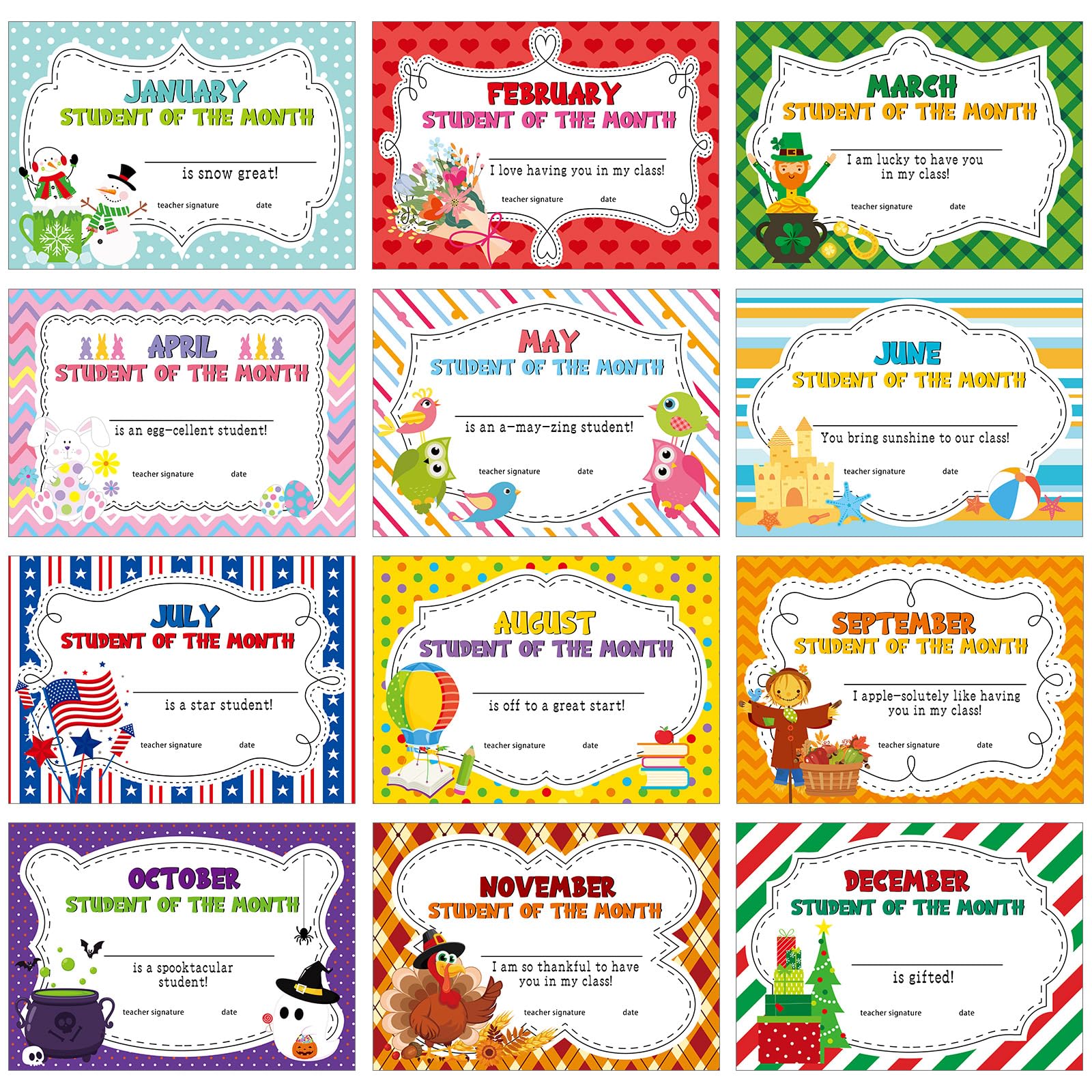 Amazon.com : Tenare 36 Pcs Star Student of The Month Certificates ...
