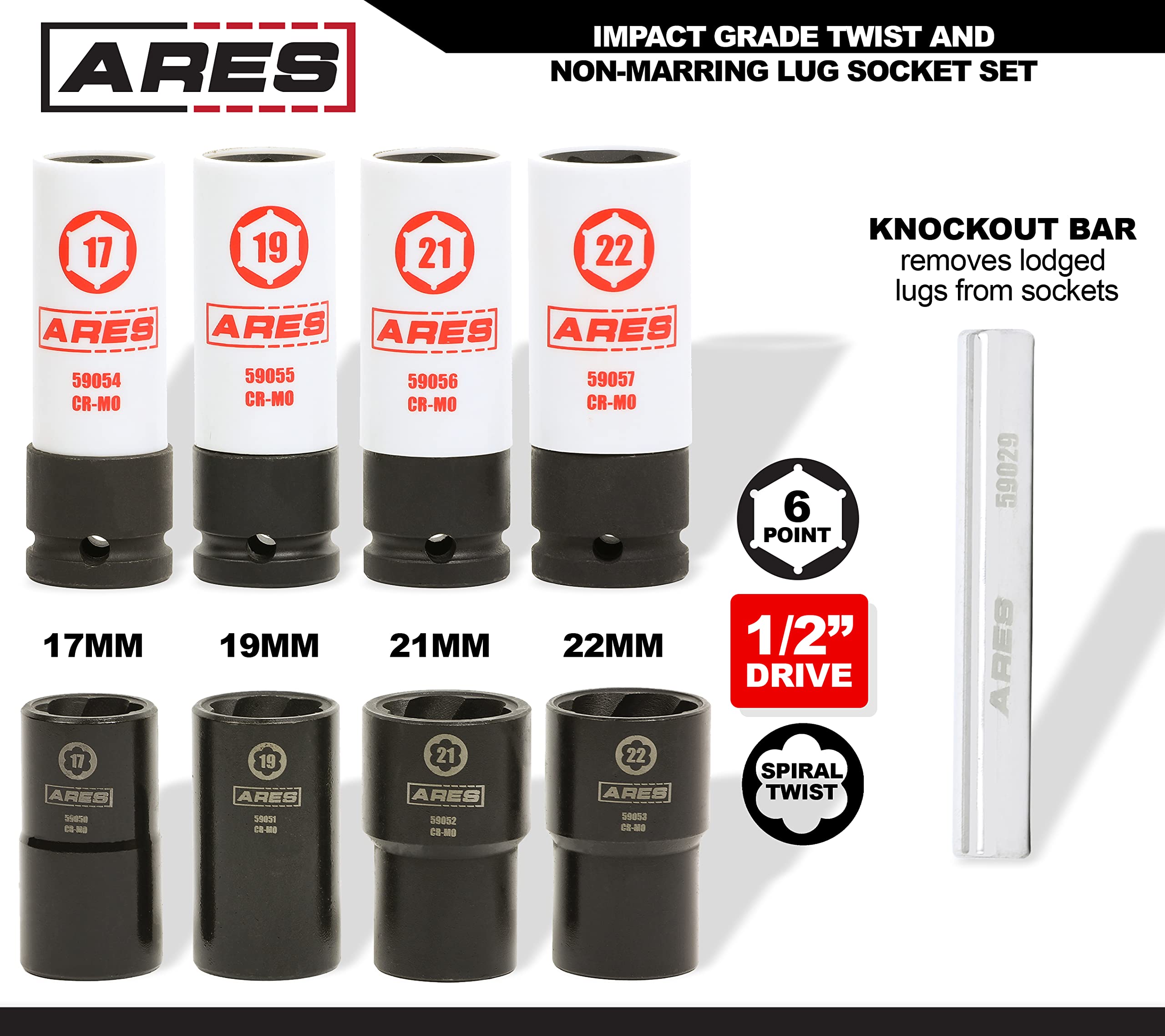 Snapklik.com : 59047 9-Piece Twist And Non-Marring Lug Nut Socket Set ...