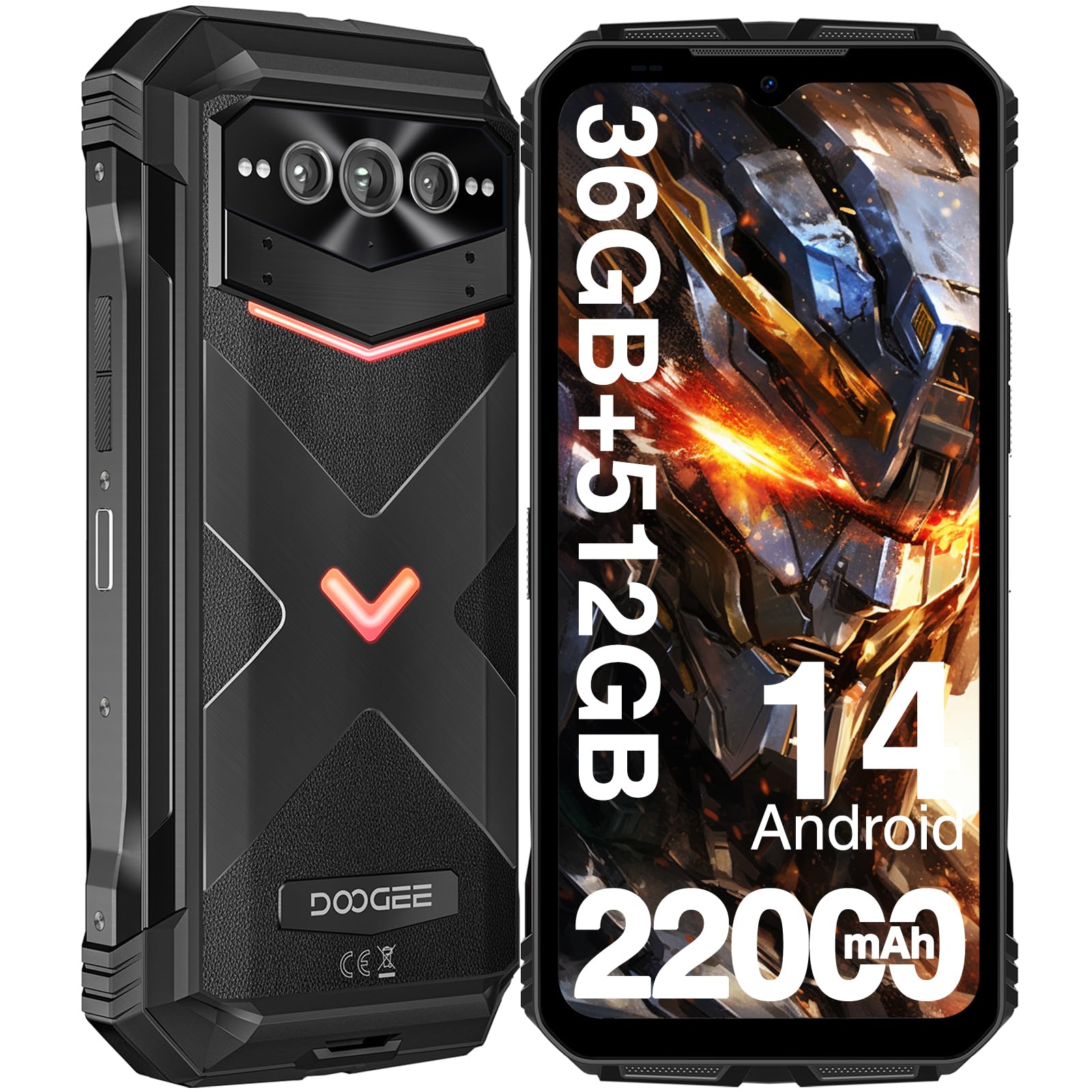 Amazon.com: DOOGEE V MAX Plus(2024) 5G Rugged Smartphone,22000mAh 36GB ...