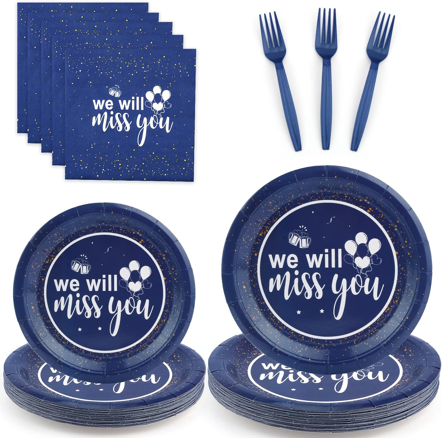 Amazon.com: We Will Miss You Party Decorations Plates and Napkins ...