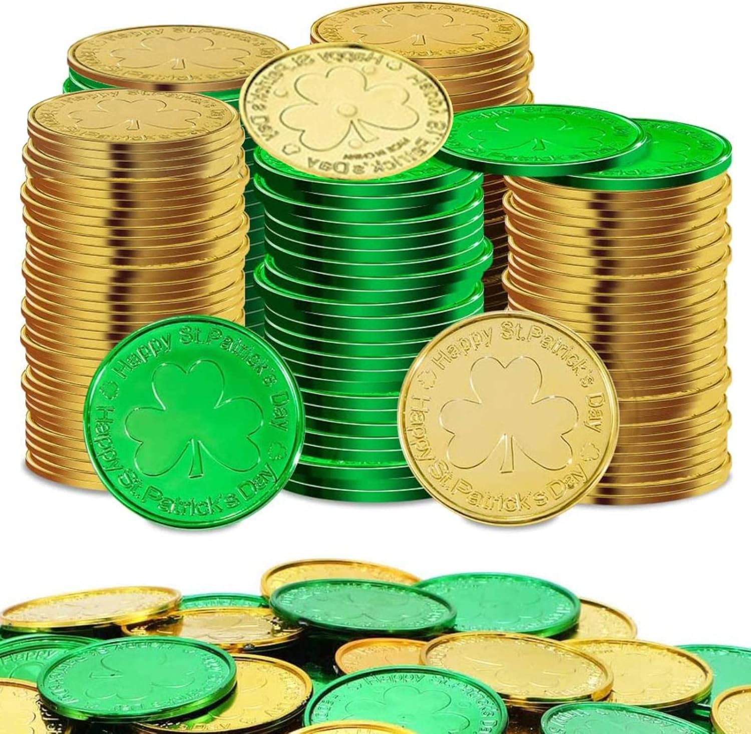 Amazon.com: D-ChuangX 100 Pieces Gold & Green St. Patrick's Day ...