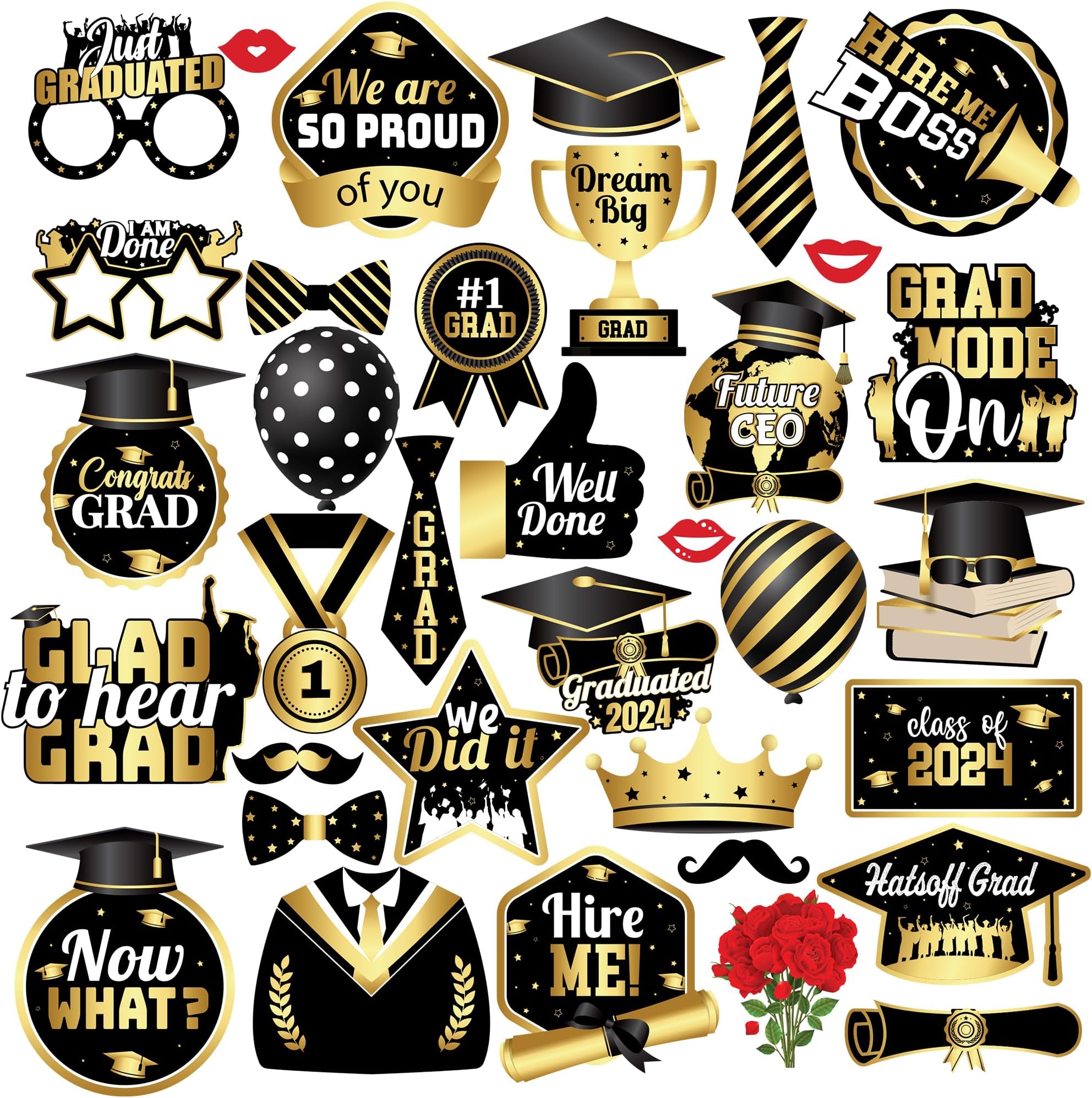 Amazon.com: Graduation Photo Booth Props 2024-Graduation Photo Props ...