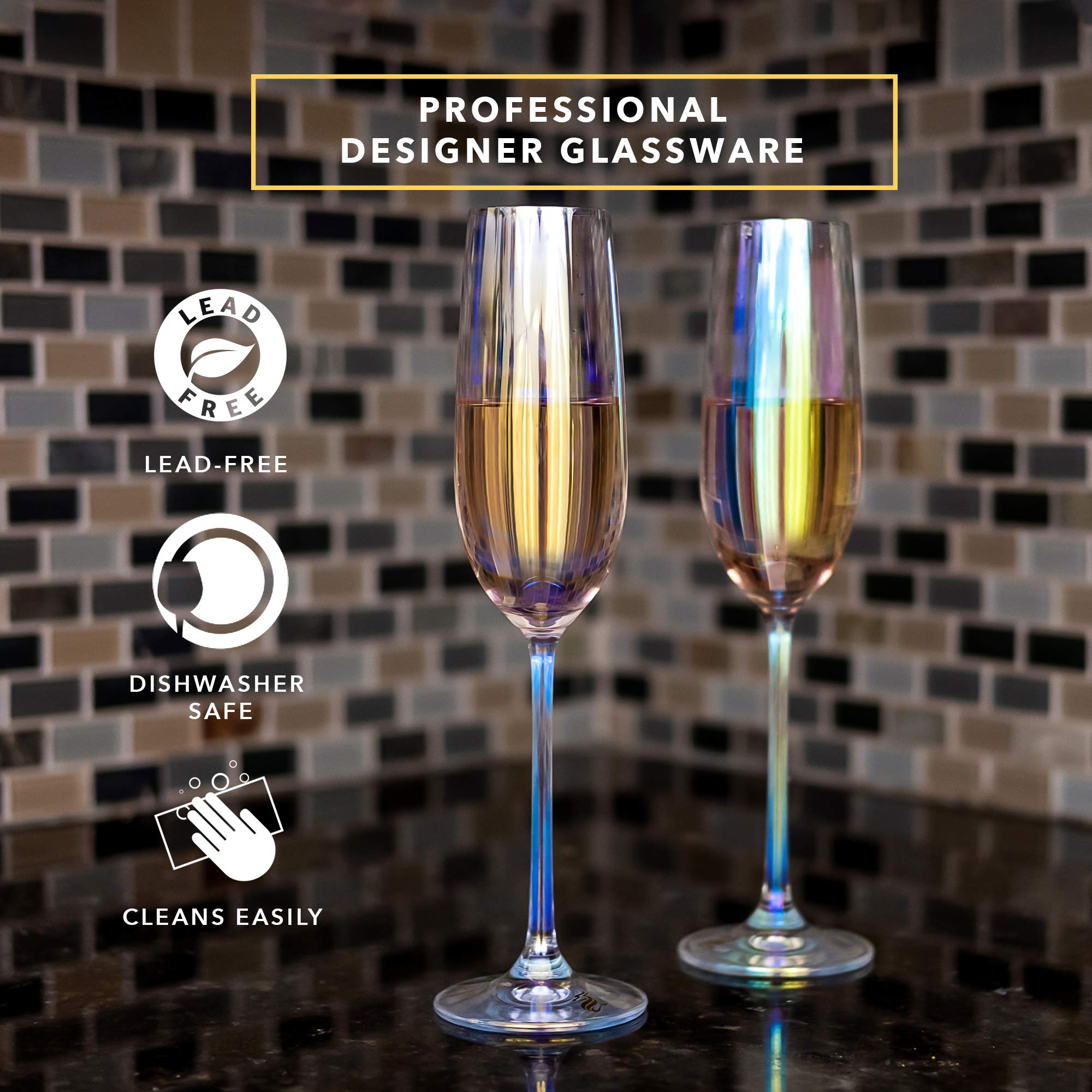 Snapklik.com : Champagne Flutes, Iridescent Crystal Glass, Mimosa And ...