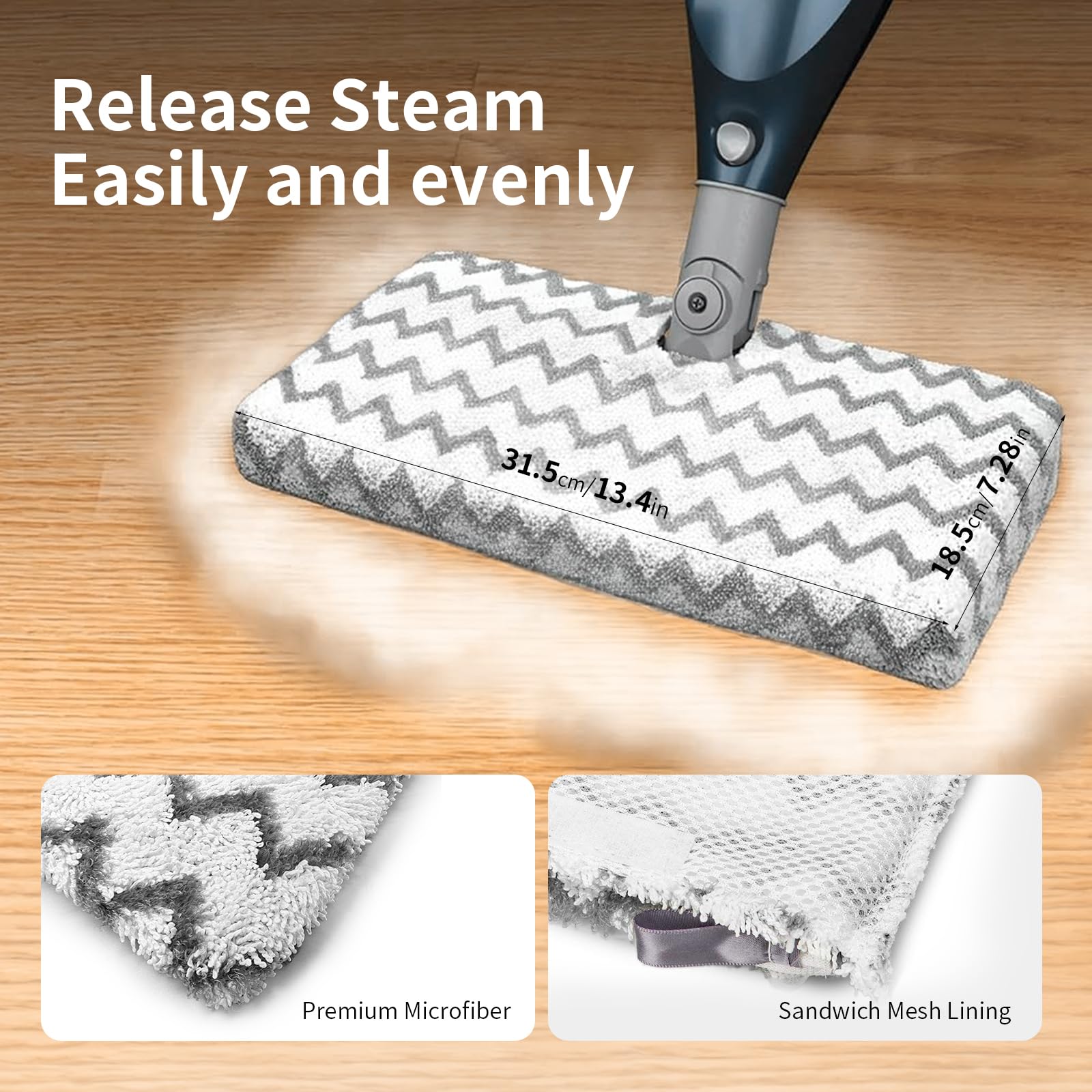 Steam Mop Fushing Household Microfiber Replacement Cleaning Pads For ...
