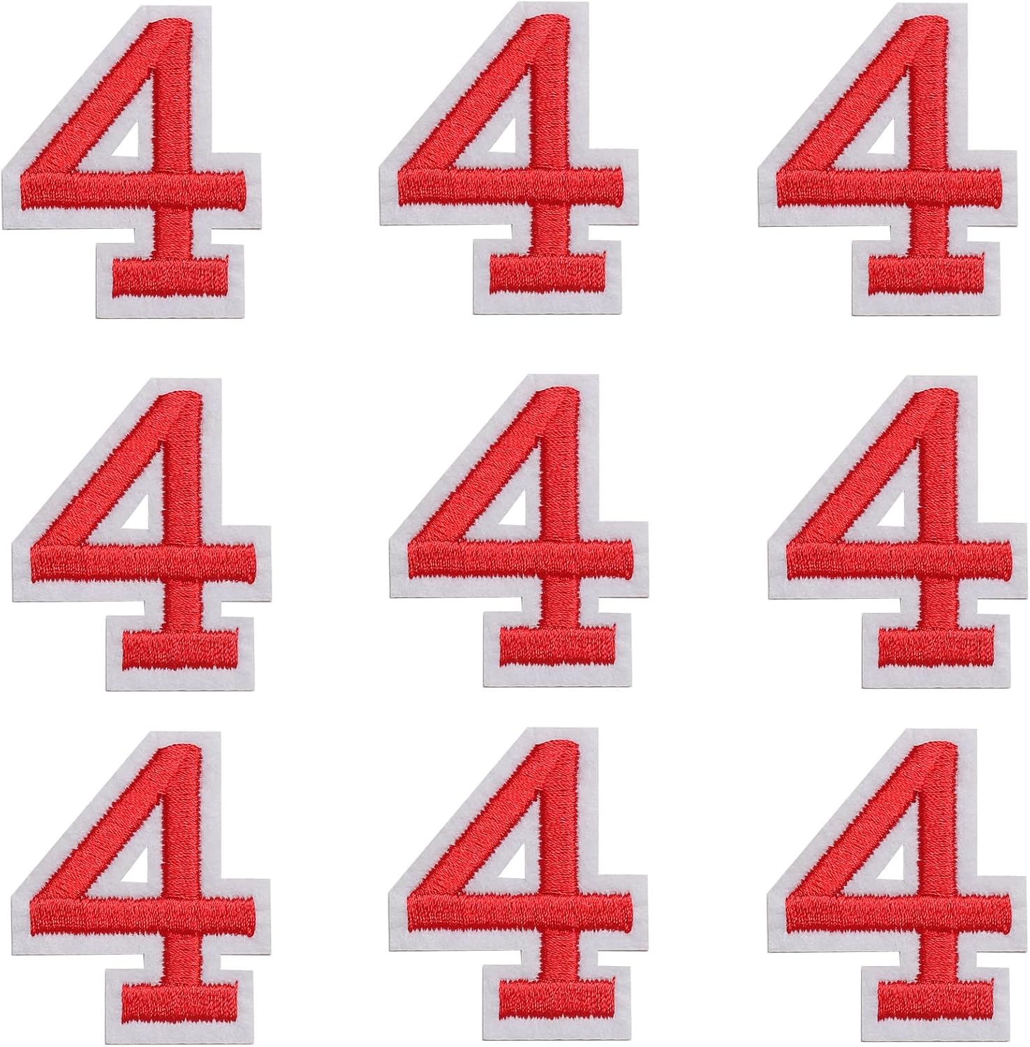 Amazon.com: GYGYL Iron on Number Patches, 9PCS of 2 Inch Red Number "4 ...