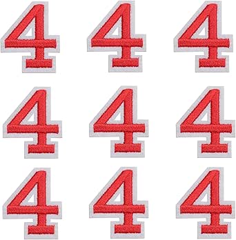 Amazon.com: GYGYL Iron on Number Patches, 9PCS of 2 Inch Red Number "4 ...