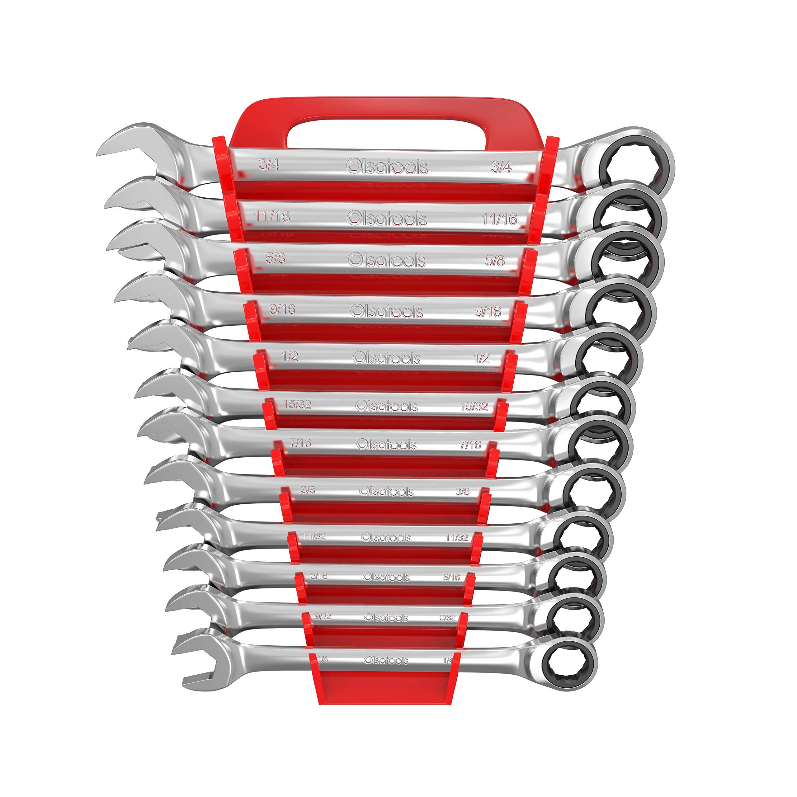 Buy Olsa Tools 12pc SAE Ratcheting 6-Point Wrench Set - 100 Teeth ...