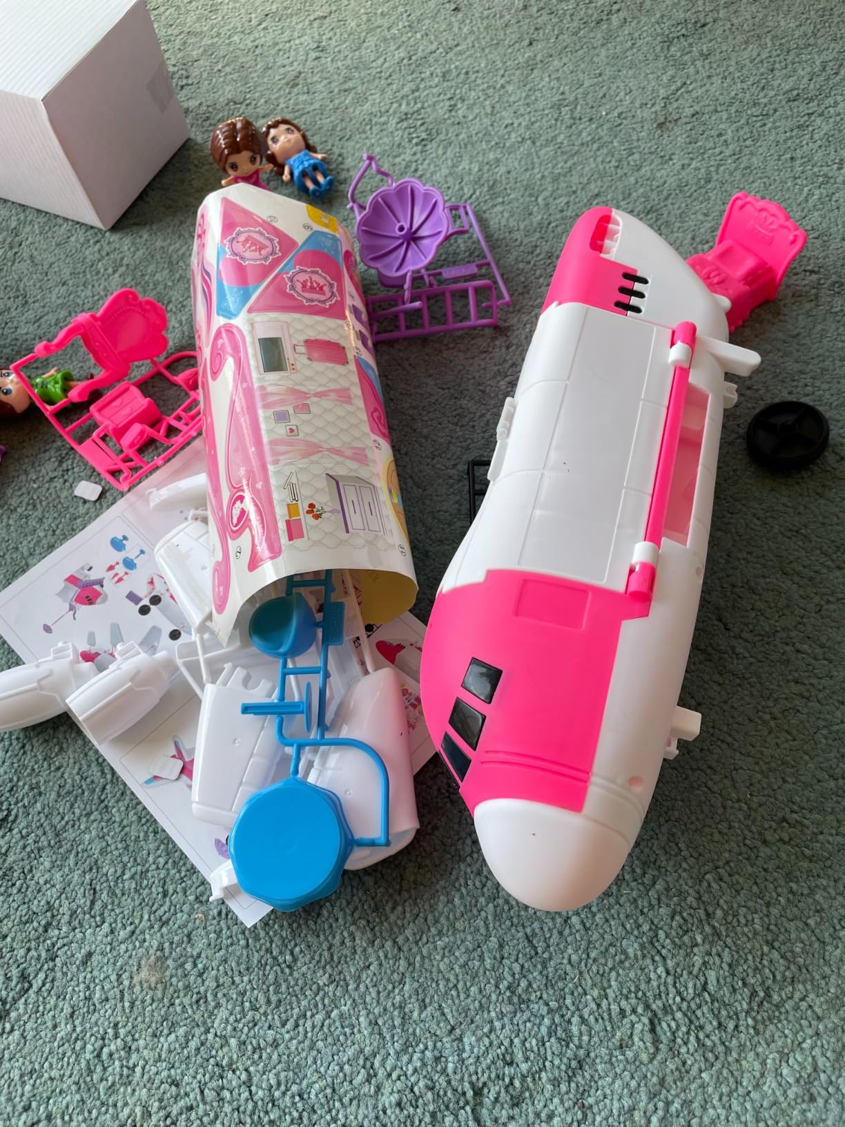 Pink Airplane Model Toy Transport Cargo Playset Children's Educational ...