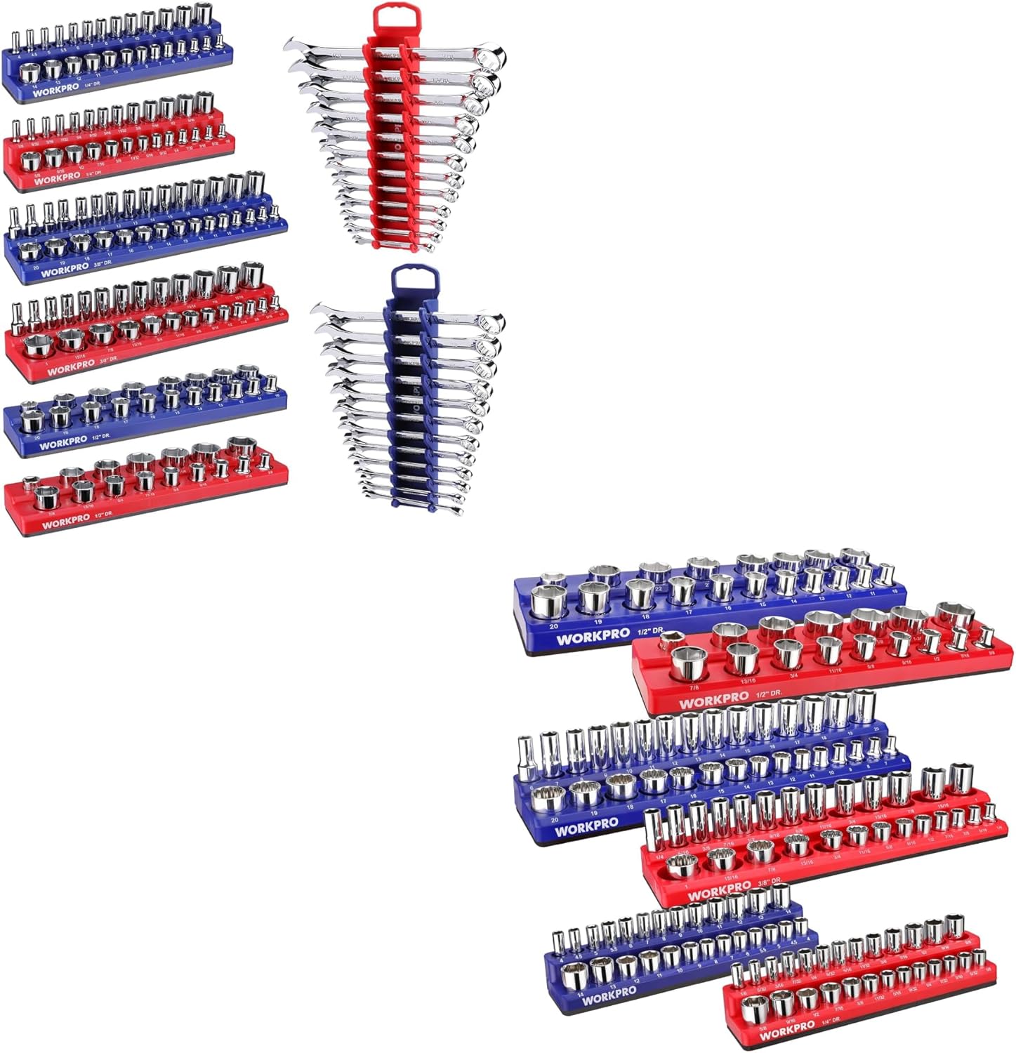 Amazon.com: WORKPRO 14-Piece Magnetic Socket Organizer and Magnetic ...