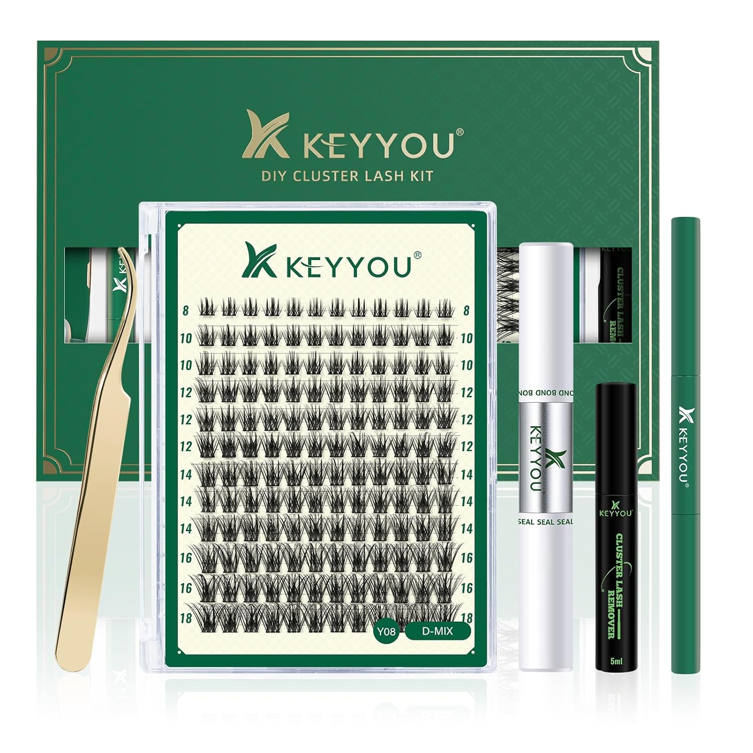 Amazon.com: DIY Lash Extension Kit KEYYOU 144pcs Lash Clusters Eyelash Extension Kit with ...