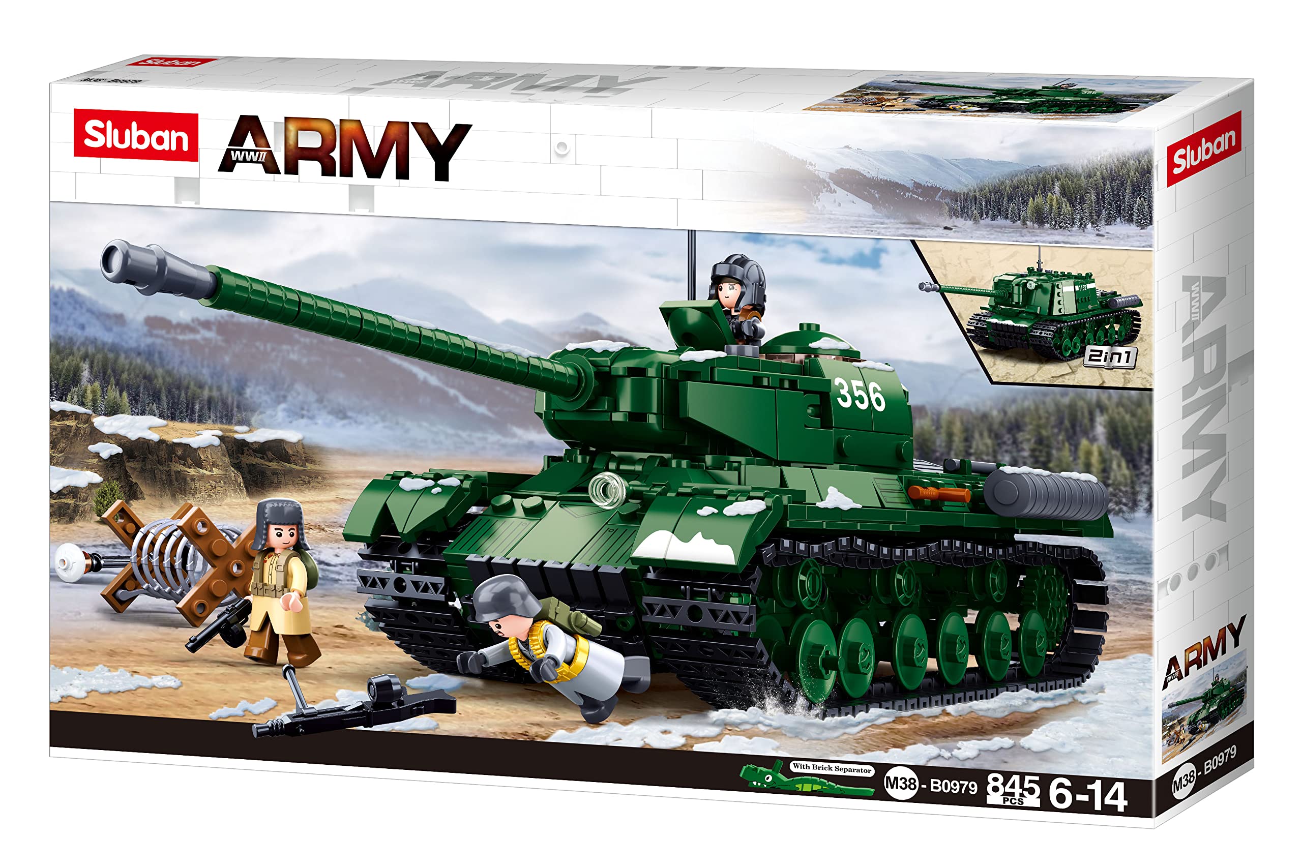 Sluban WWII IS2 Heavy Main Battle Tank 2in1 Set - 845 Pieces. 100% ...