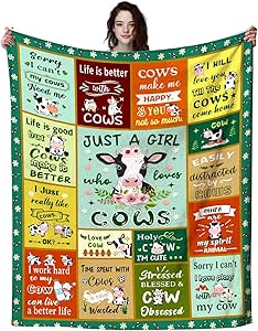 Amazon.com: Eyedig Cow Blanket Cows Gifts for Women,Cute Cow Throw ...