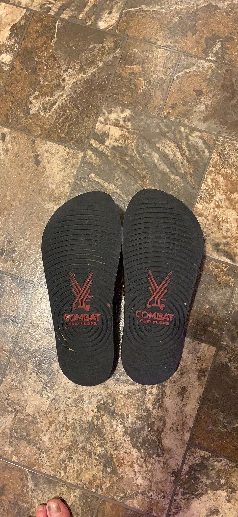 Amazon.com | Combat Flip Flops Mens AK Brown Leather Ergo Mens Flip ...