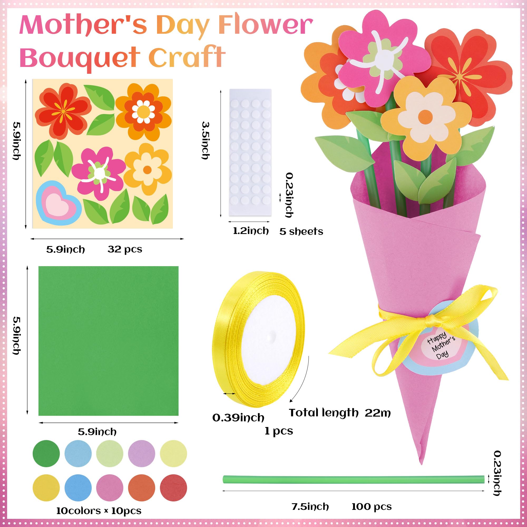 Snapklik.com : 32 Set Mothers Day Flower Bouquet Paper Craft Kit ...