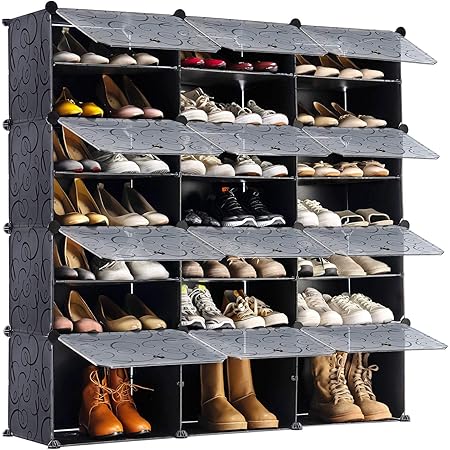 Amazon.com: KOUSI Portable Shoe Rack Organizer 48 Pair Tower Shelf Shoe ...