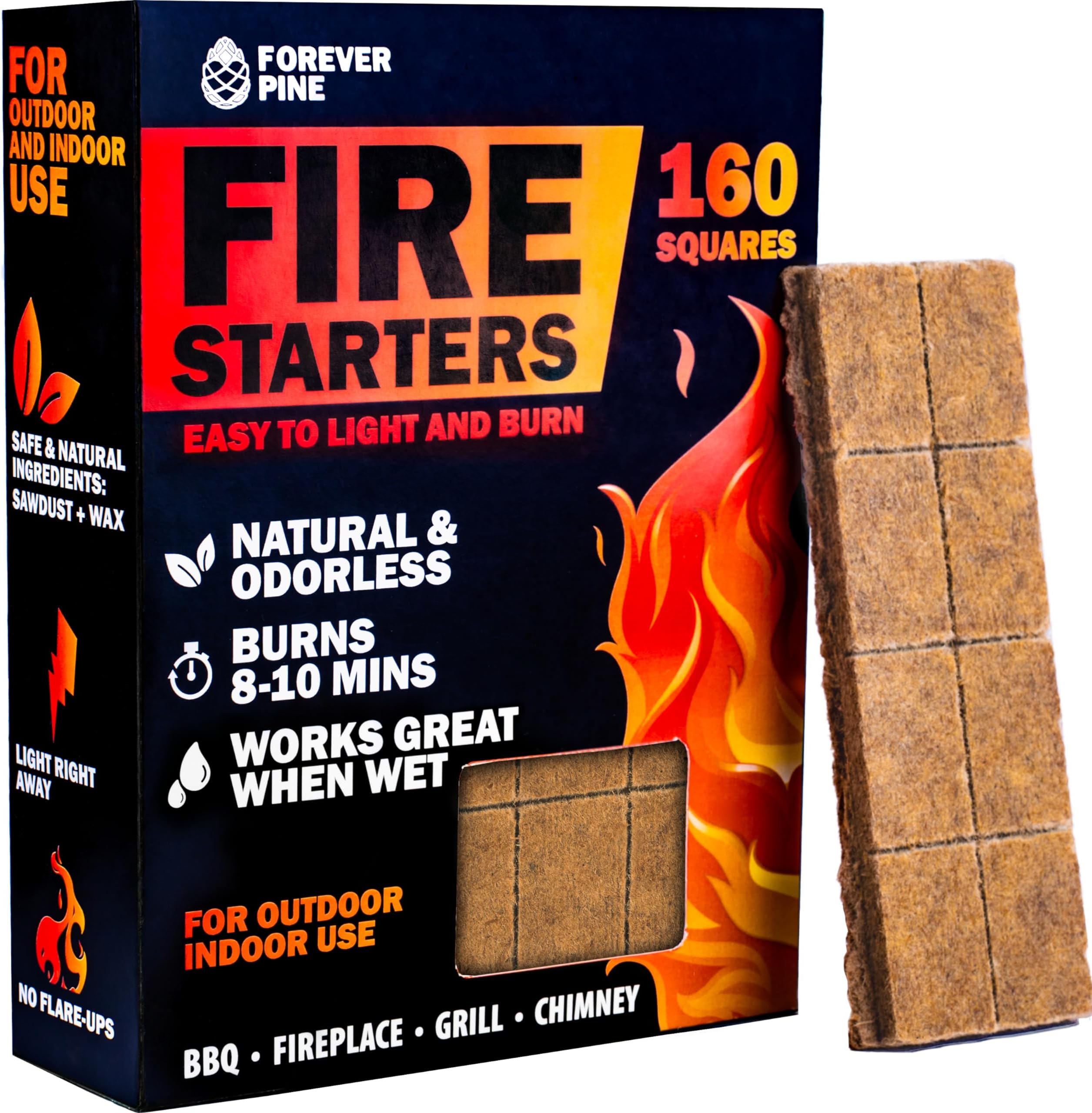 Amazon.com : Fire Starter Squares 112 Large Size - Easy Burn Your BBQ ...