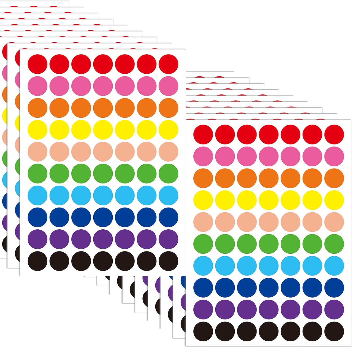 Amazon.com : 1260 PCS Colored Dot Stickers,3/4" Colored Circle Stickers ...