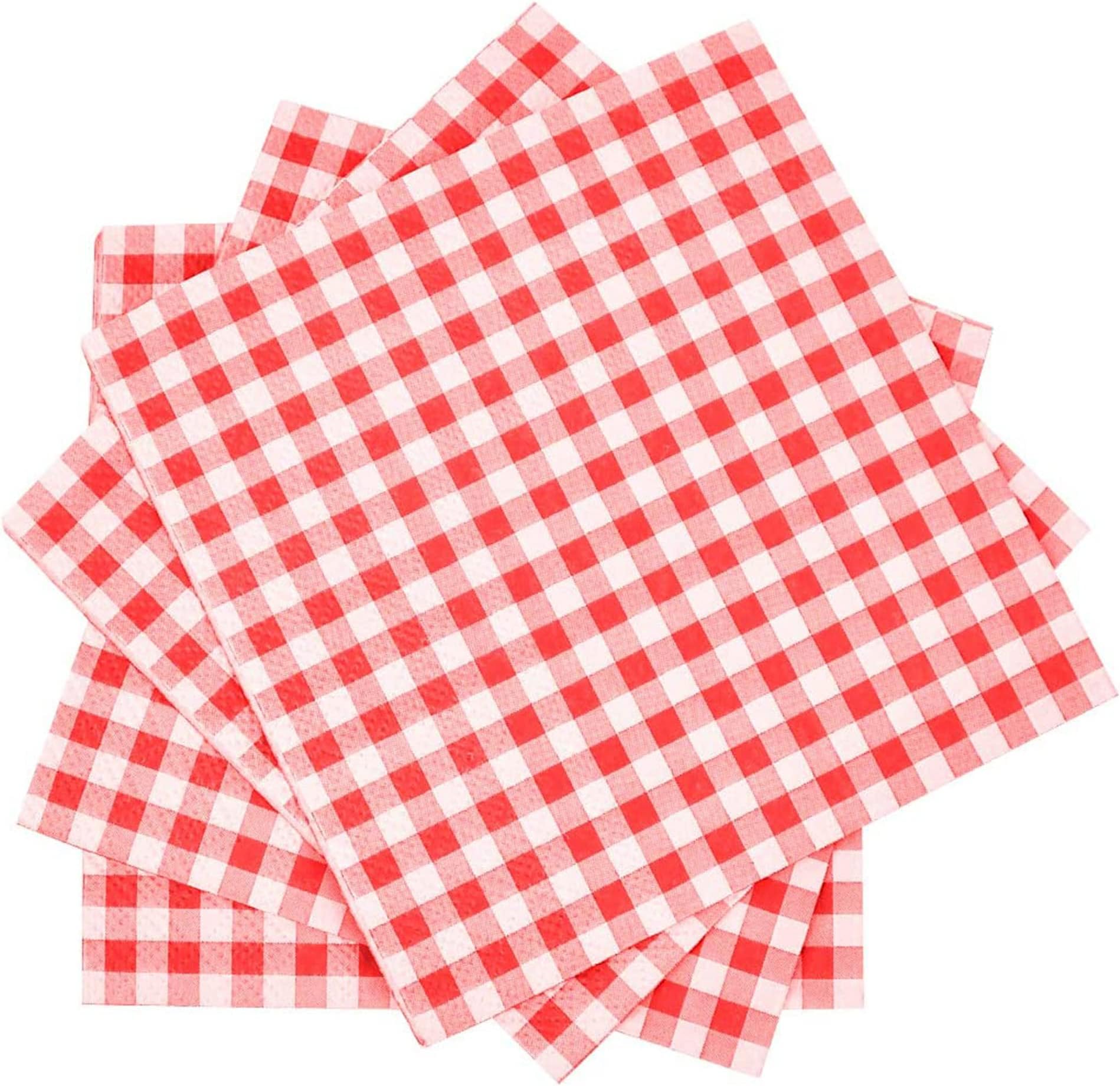 IHR TAVERNA red Big Red Gingham Check Luncheon Paper Table Napkins 20 ...