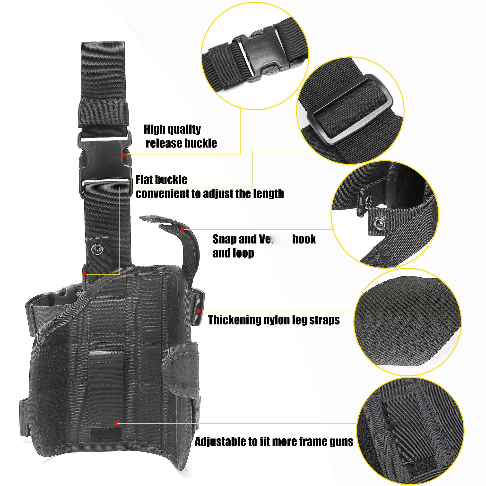 Snapklik.com : Drop Leg Holster Right Handed Universal Thigh Gun ...