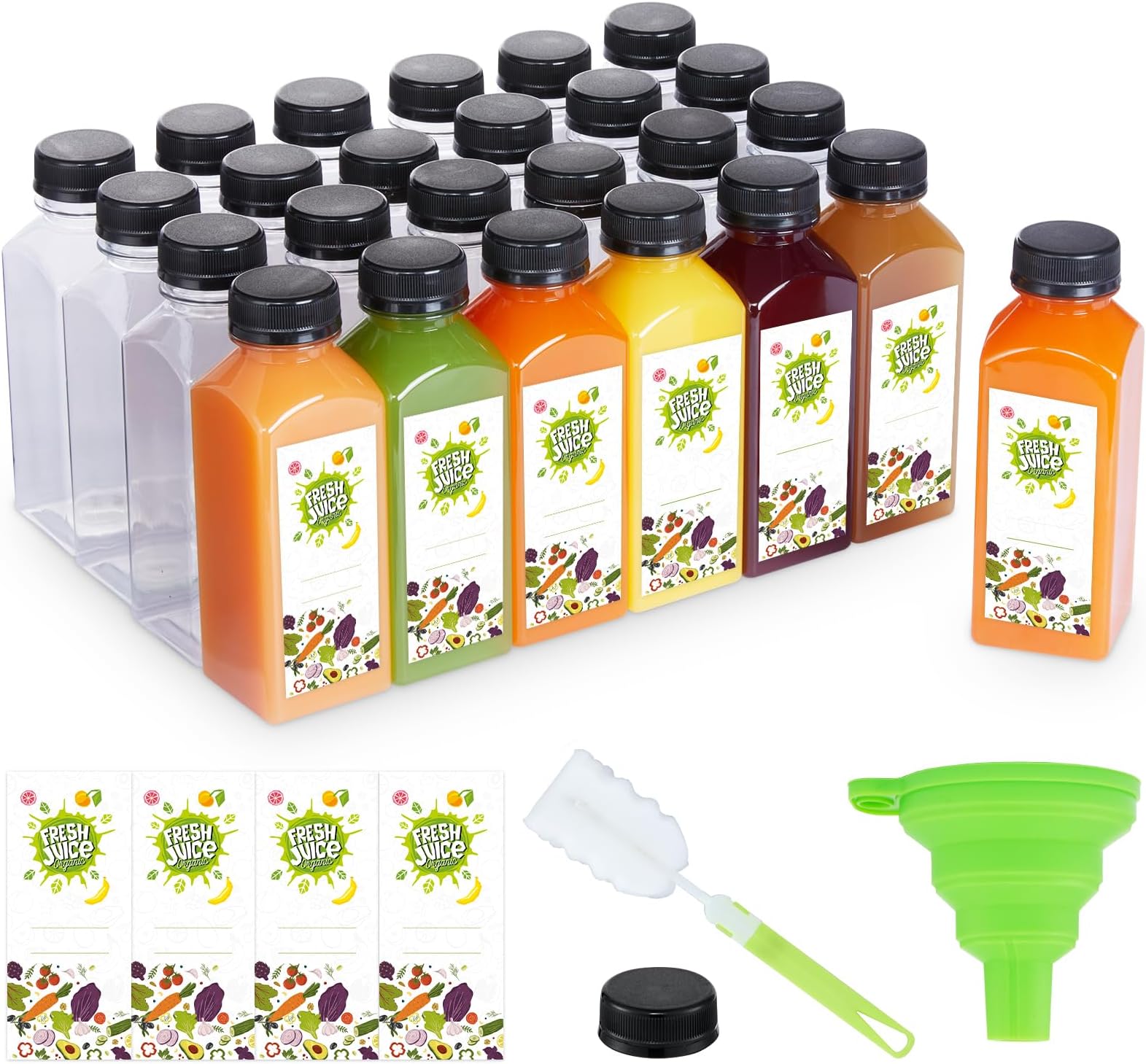 Amazon.com: The Buyer Choice LLC 12oz Juice Bottles for Juicing with ...