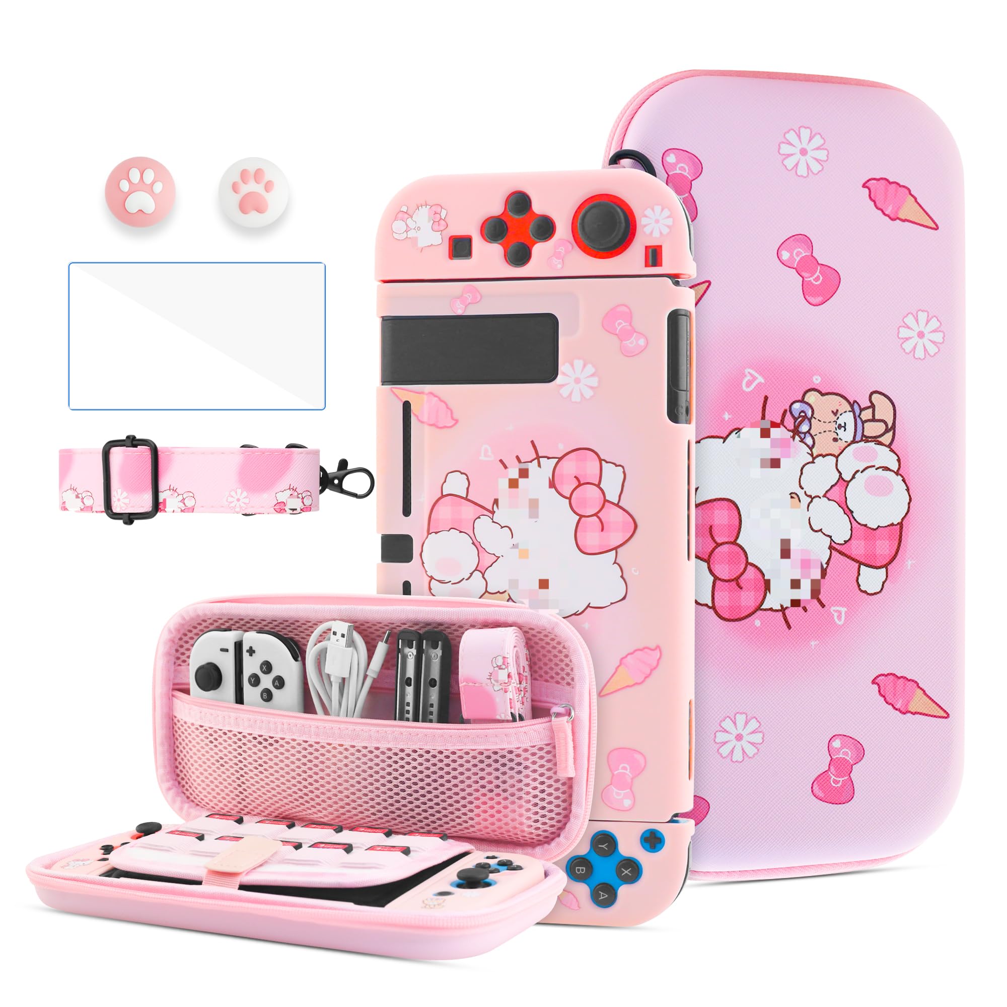 Amazon.com: HYPERCASE Pink Carrying Case for Nintendo Switch, Portable ...