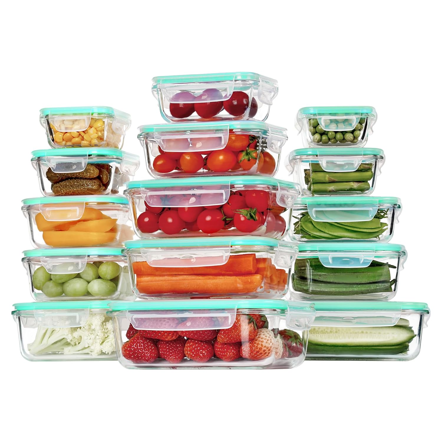 Buy Vtopmart 15 Pack Glass Food Storage Containers Set, Meal Prep ...