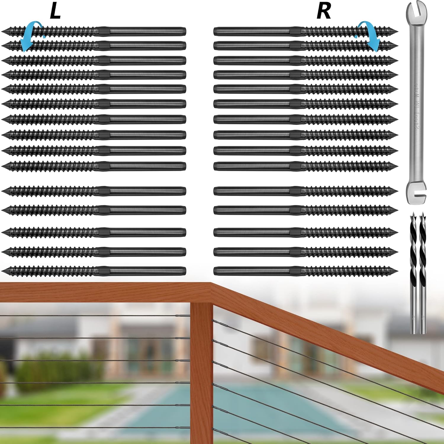Steel DN Mate 60 Packs T316 Stainless Steel Black Left&Right Handed ...