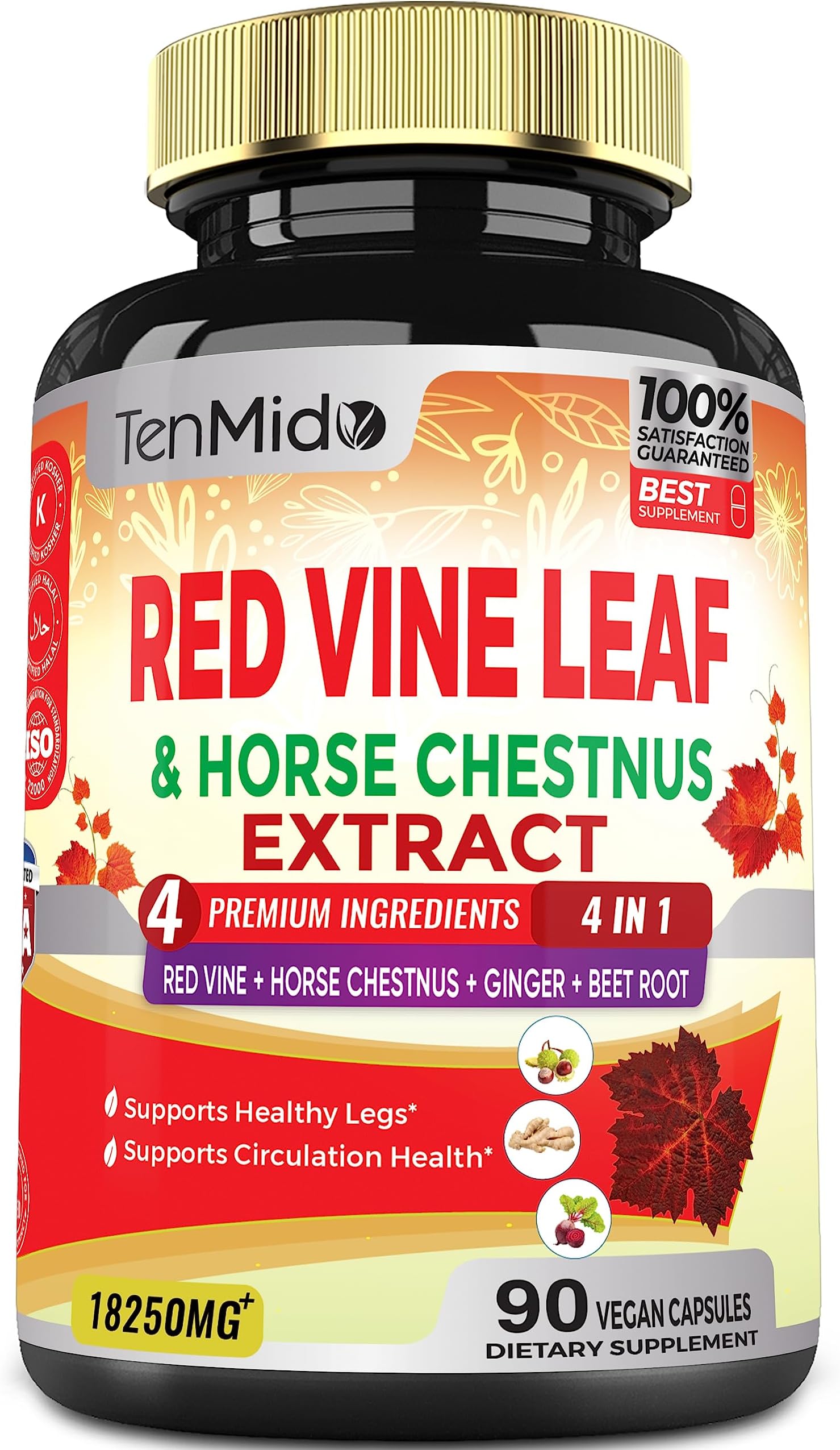 Amazon.com: 18250mg Red Vine Leaf Extract Capsules - with Horse ...