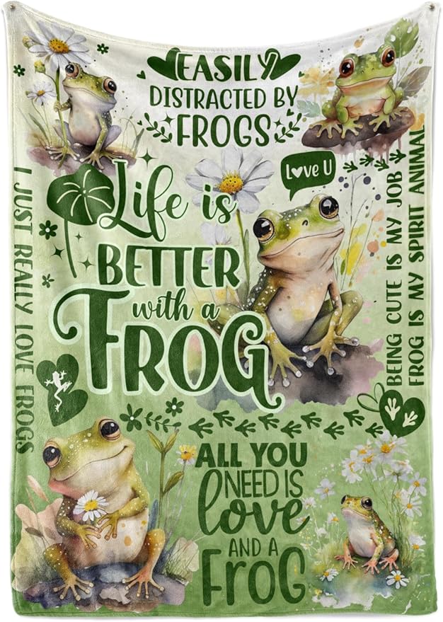 Amazon.com: InnoBeta Frog Gifts for Women Girls Flannal Blanket, Frog ...