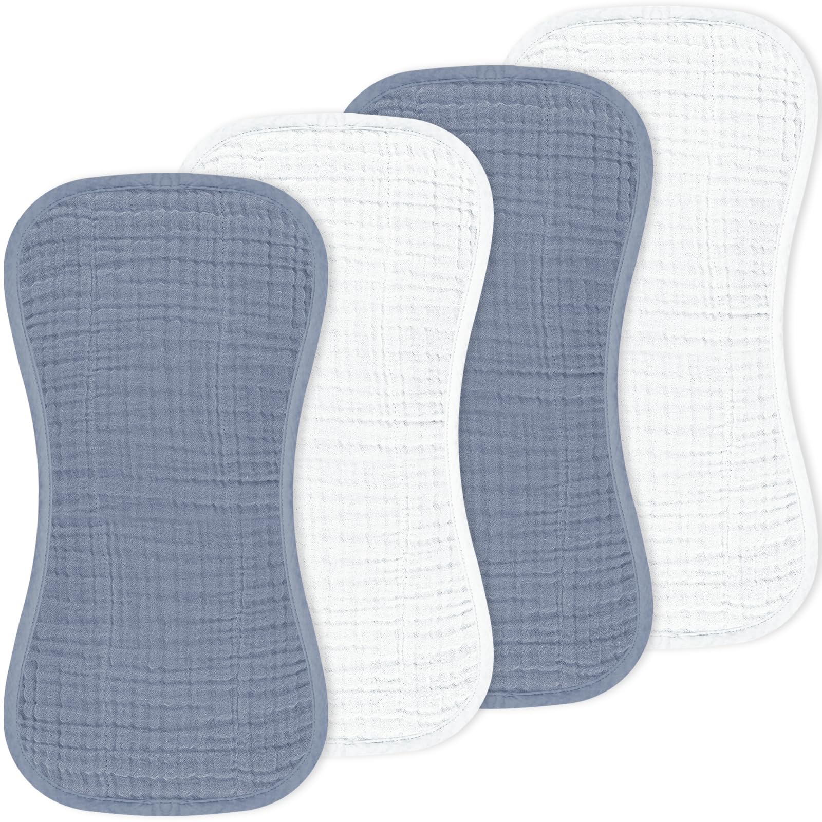 Amazon.com: CUXFLS 4 Pack Muslin Baby Burp Cloths for Baby Boys and ...