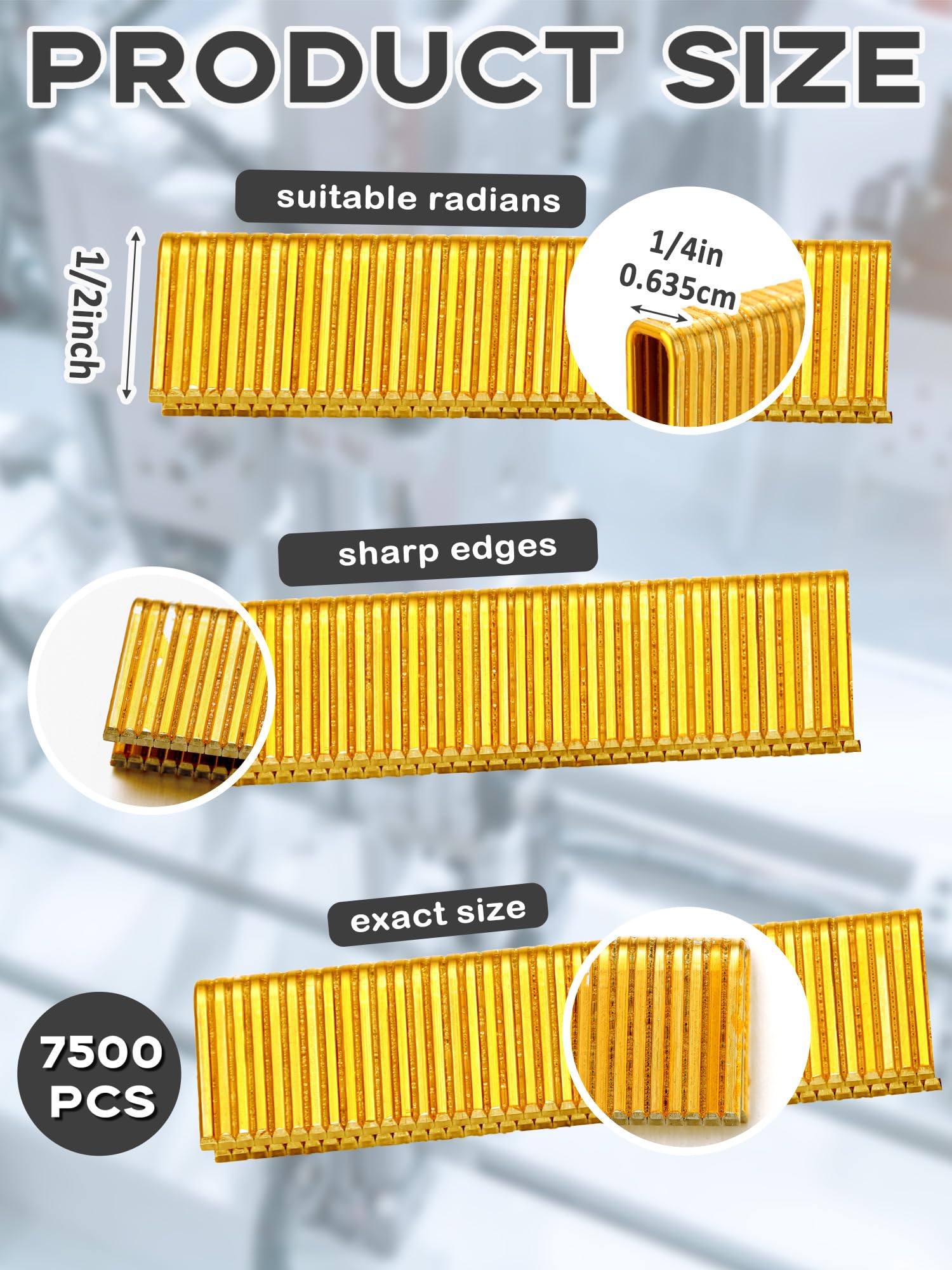 Snapklik.com : Tinlade 7500 Counts 18 Gauge 1/2 X 1/4 Inch Gold ...