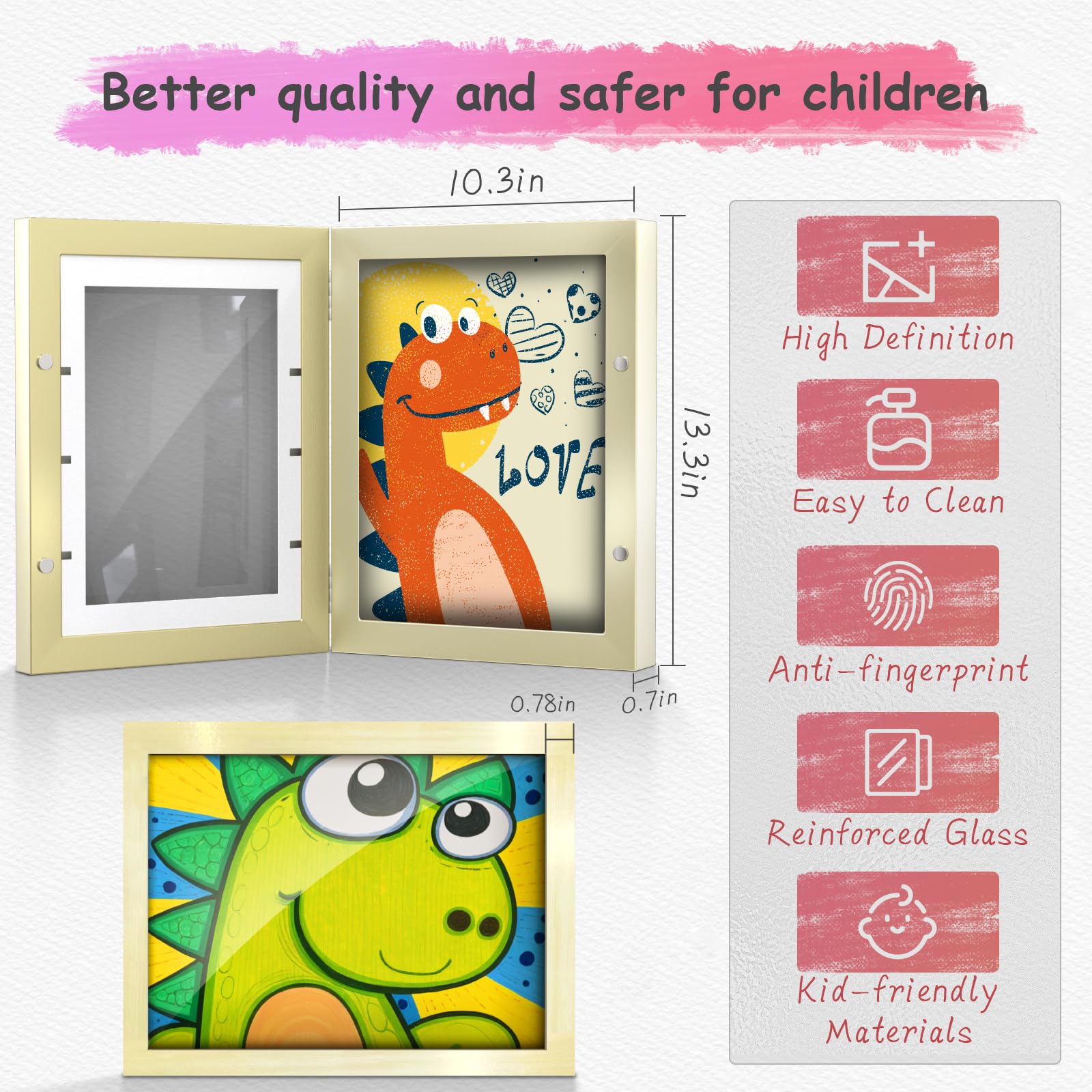 Snapklik.com : 1-Pack 9x12 Kids Art Frames,Front Opening Kids Artwork ...