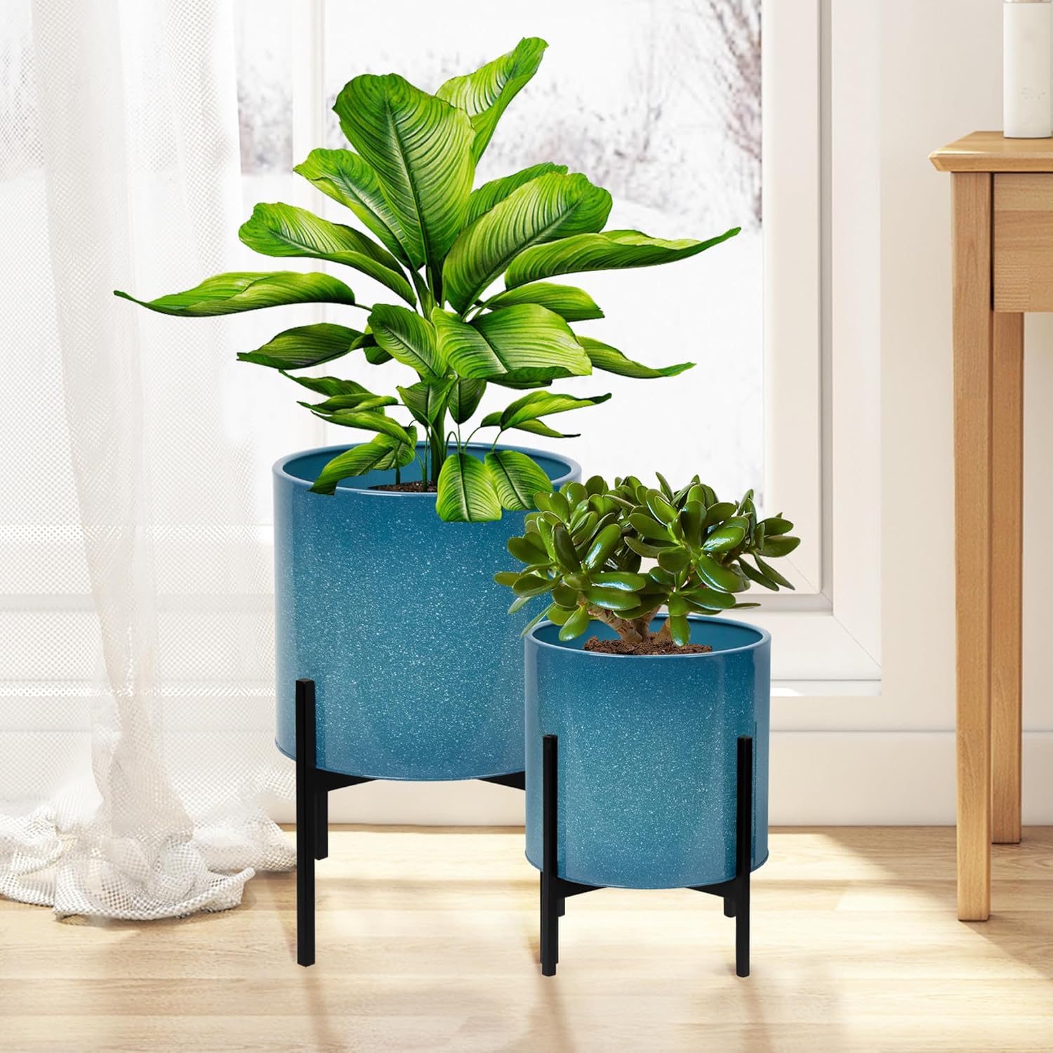 Amazon.com : ARNIS Modern Plant Pots, Indoor Large Planters with Stand ...