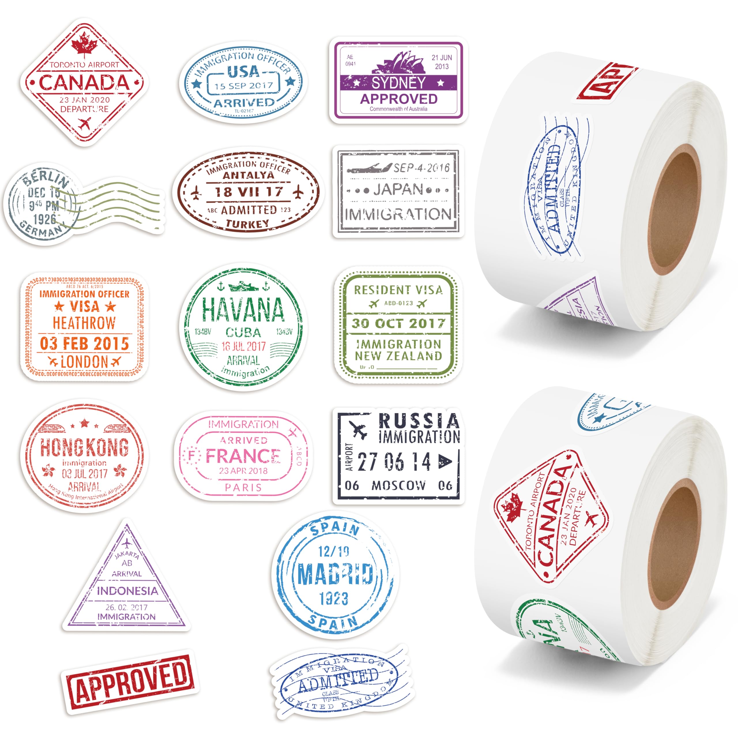 Amazon.com: H1vojoxo Passport Postage Stamps Stickers - 1000PCS ...