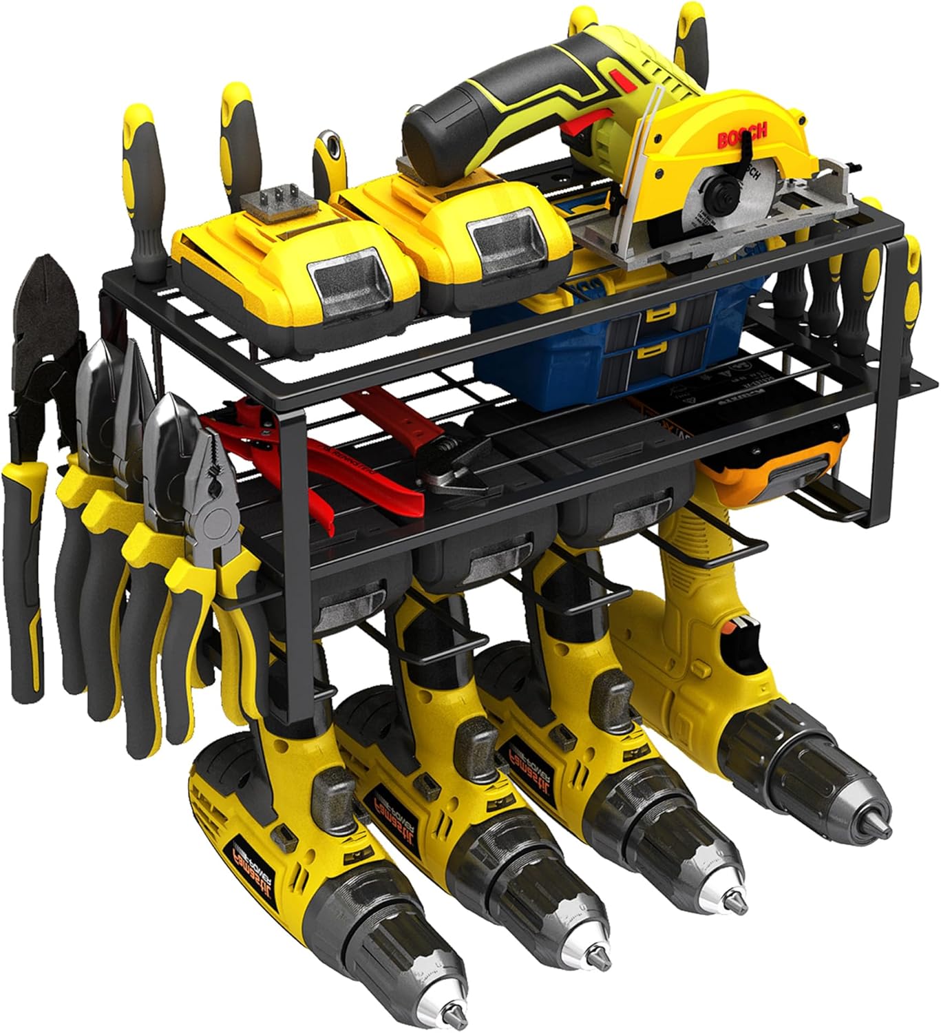 Power Tool Organizer, Drill Tool Storage Rack Wall Mount, Heavy Duty ...