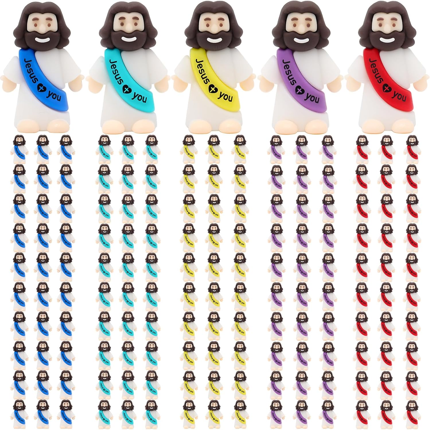 Amazon.com: YuDanae Mini Jesus Figures Rubber Jesus Figurines Toys in ...