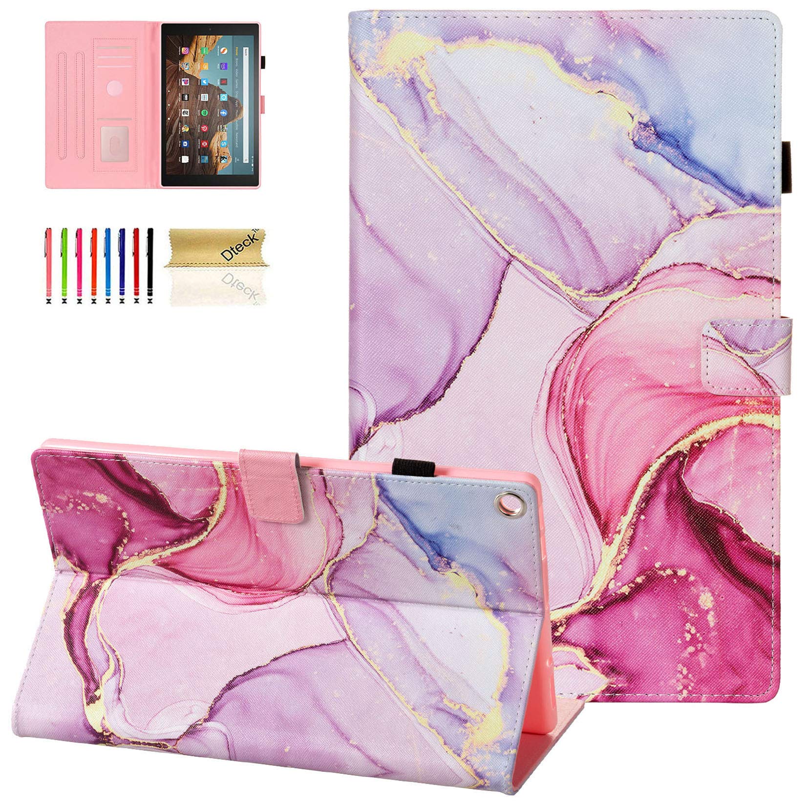 Amazon.com: Dteck Folio Case for All-New Fire HD 10 Tablet (9th/7th/5th ...