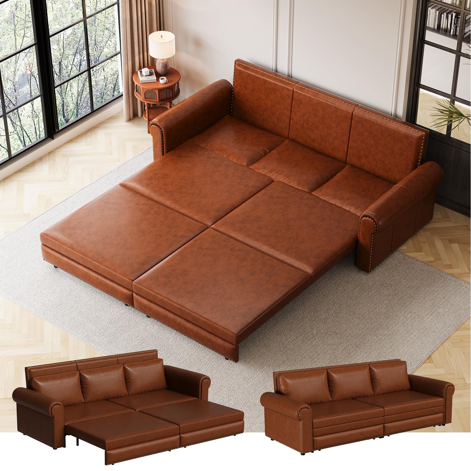 Amazon.com: LuxyHoom 93.7" King Size Sleeper Sofa Bed, Pull Out Sofa ...