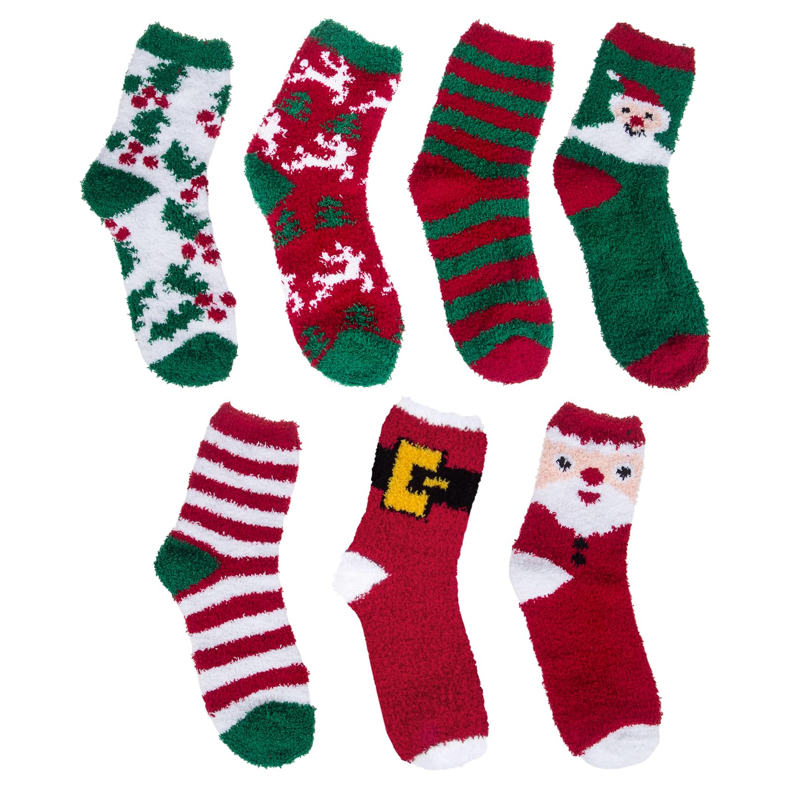 7 Pairs Womens Winter Fuzzy Socks Cozy Fluffy Socks Warm Fuzzy ...