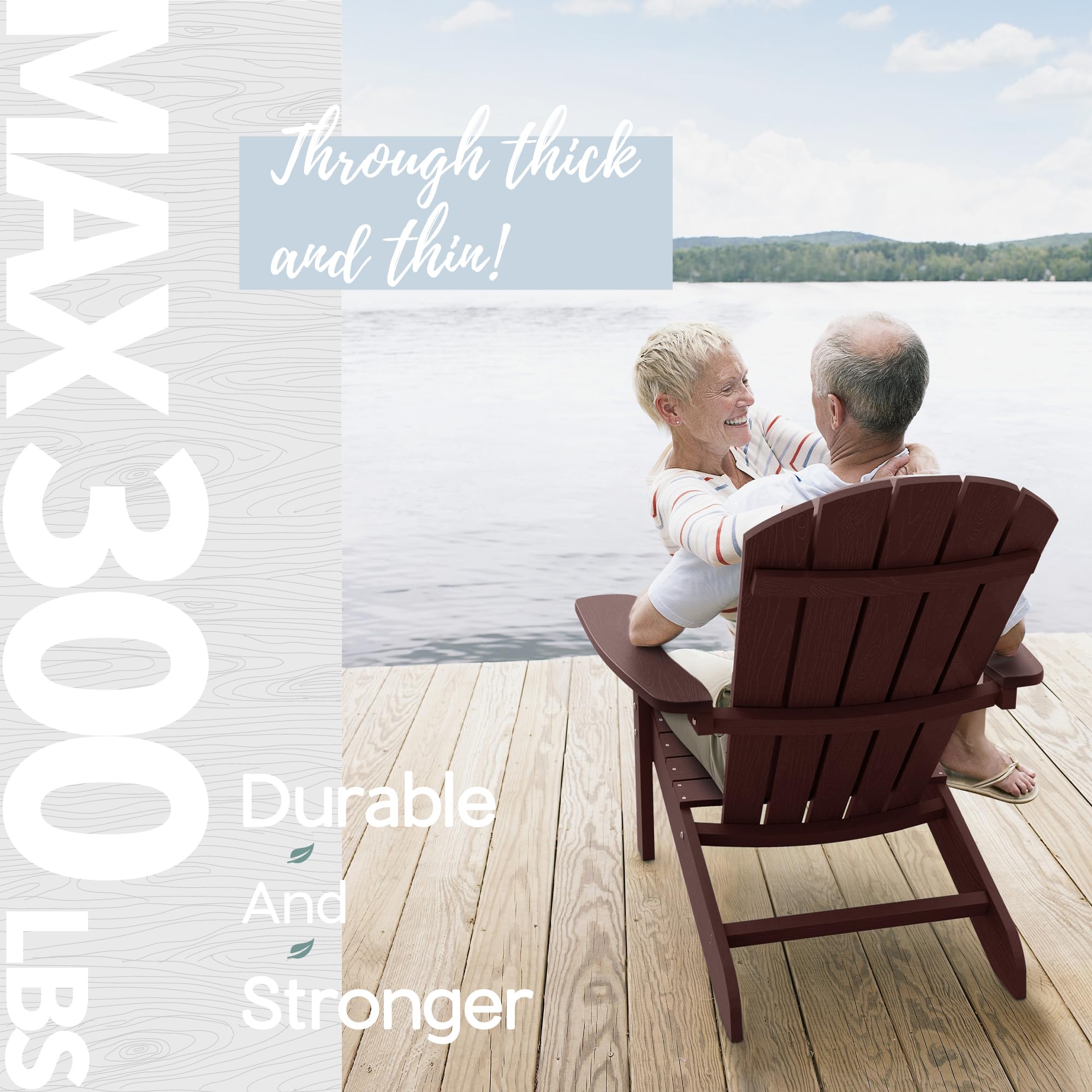 Snapklik.com : YEFU Adirondack Chairs Set Of 4: Outdoor Chair HIPS ...