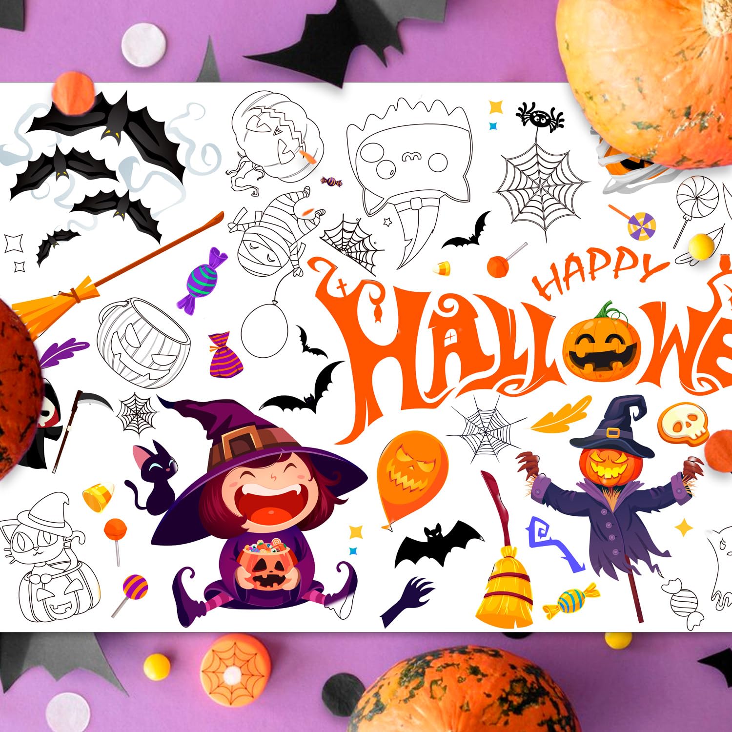 Snapklik.com : Fruitful Jewelry Halloween Giant Coloring Poster